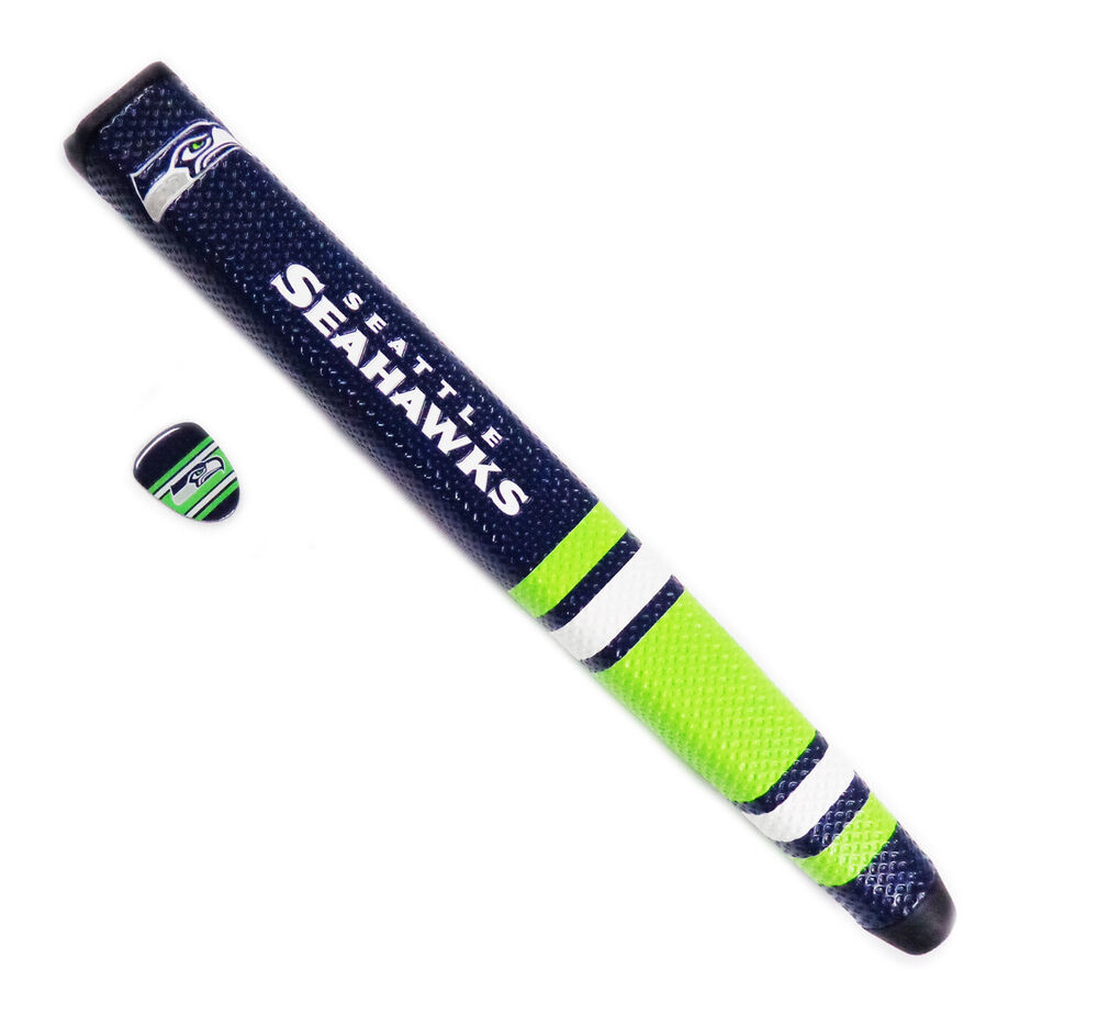 NEW Team Golf Seattle Seahawks Blue/Green Jumbo Putter Grip w/Ball ...