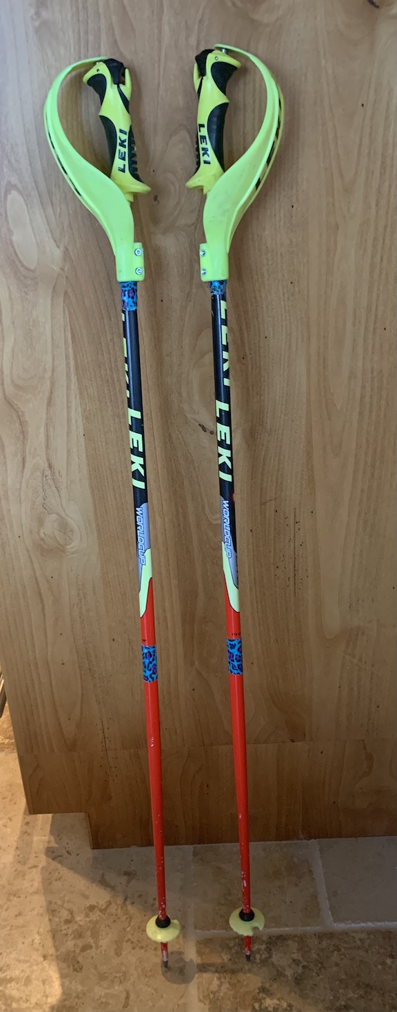 Leki World Cup Ski Poles with Closed Gate Guards and Trigger Straps ...