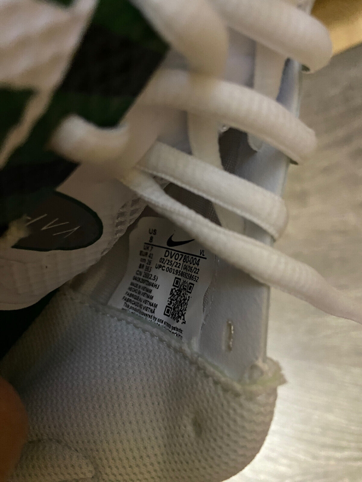 Nike Vapor Edge Speed 360 Cleats White Pine Green Black DV0780-004 Mens ...