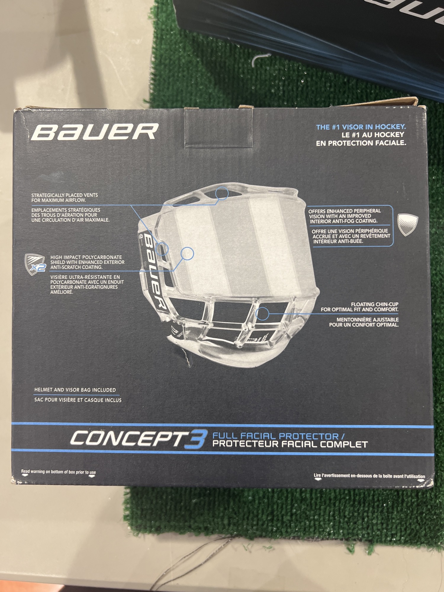 New Large Bauer Concept 3 Full Shield Cages, Visors & Shields Full Cage ...