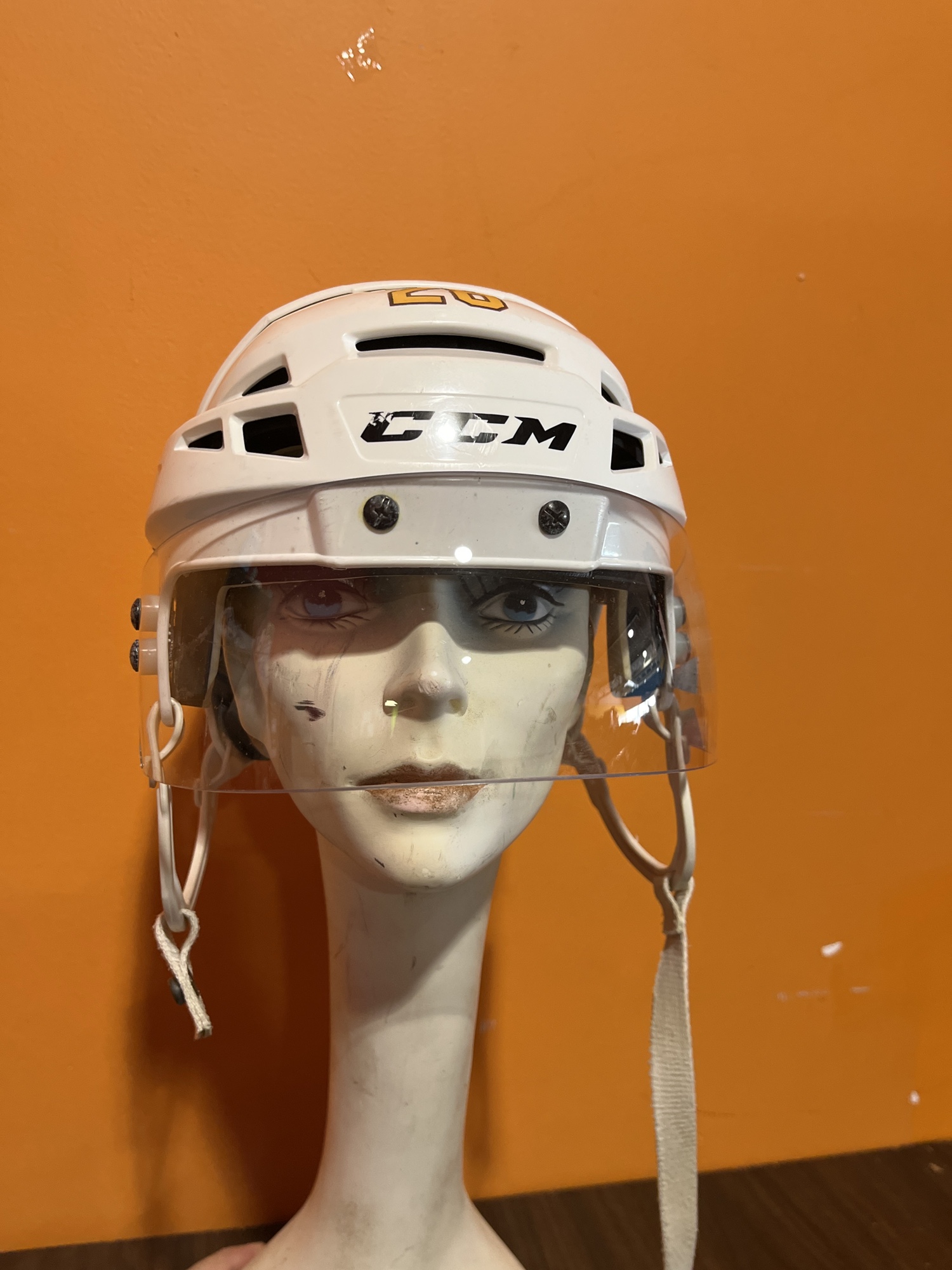 Game Used CCM Vector V08 Pro Stock Helmet Chicago Wolves #28 Medium ...