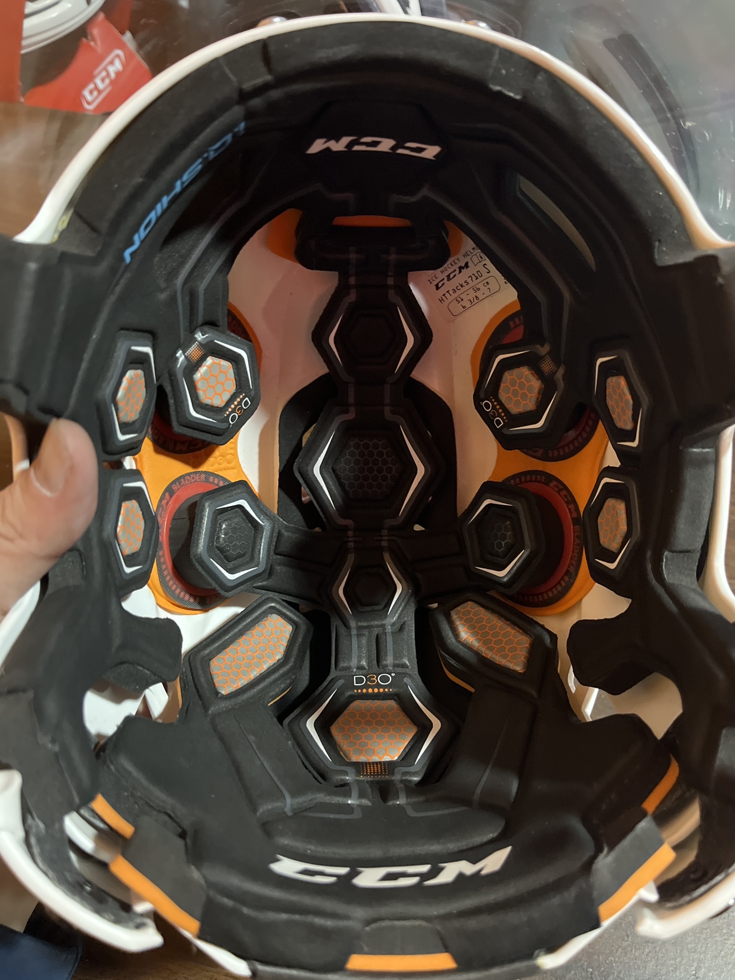 New White CCM Tacks 710 Pro Stock Helmet Colorado Avalanche Small ...