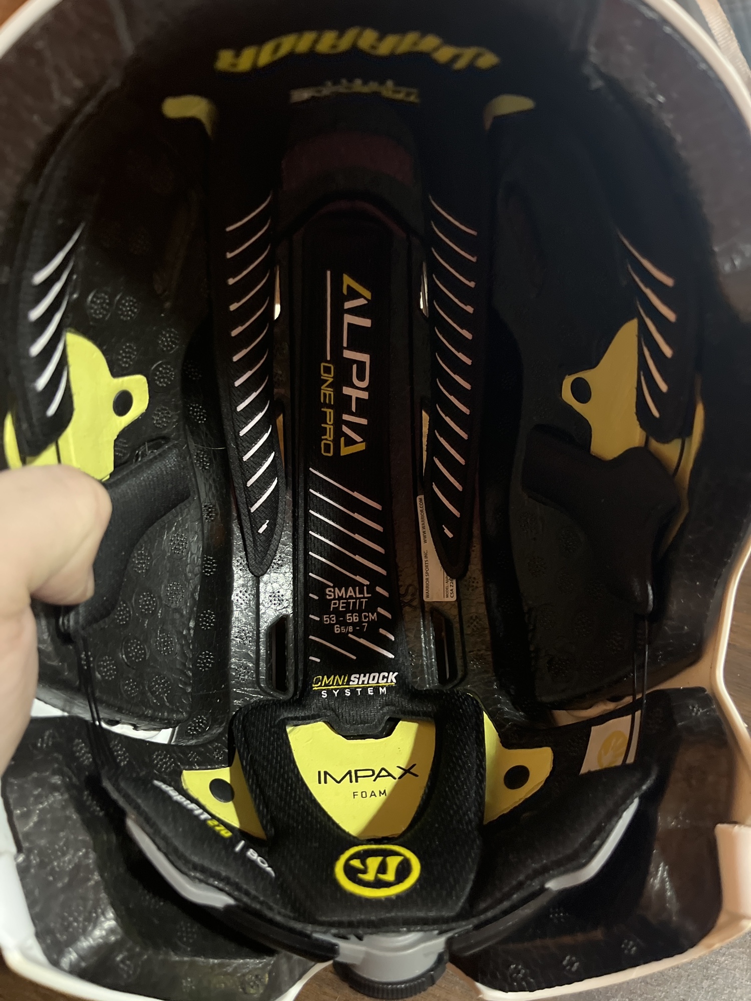 Used White Warrior Alpha One Pro Pro Stock Helmet #14 Small | SidelineSwap