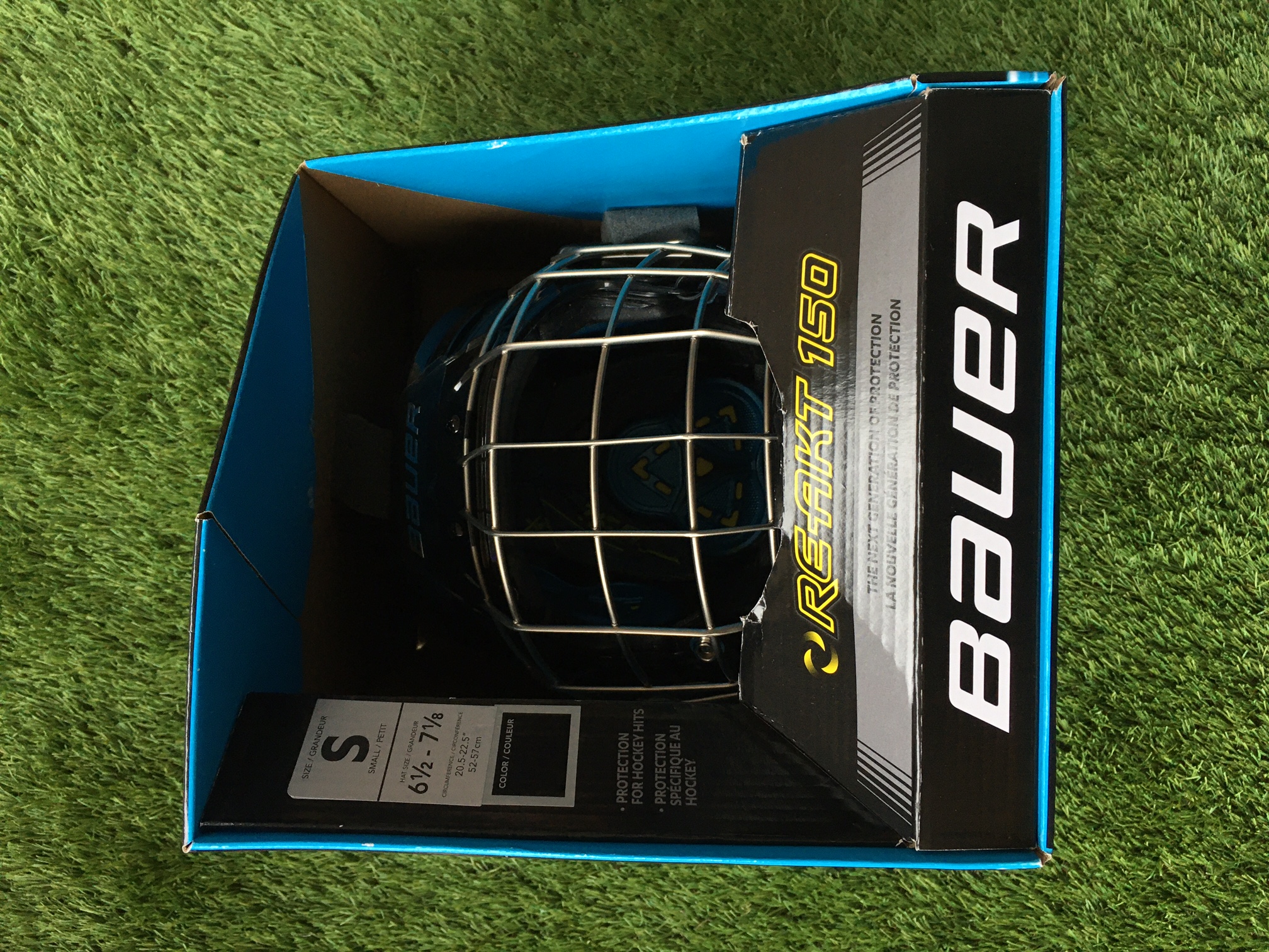 Black New Bauer Re-Akt 150 Combo Hockey Helmet with Cage Senior SMALL ...