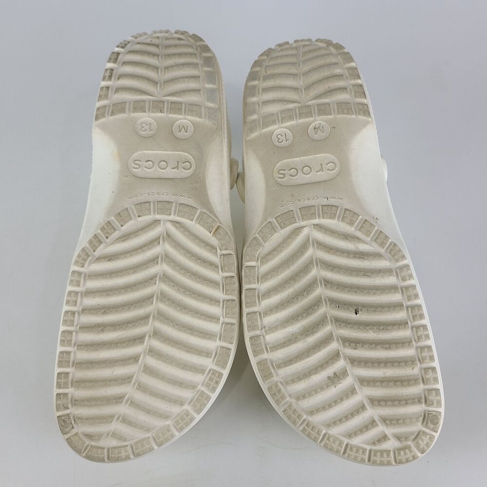 Crocs Men’s Size 13 Classic Translucent Slip On White Clog Shoes 206908 ...