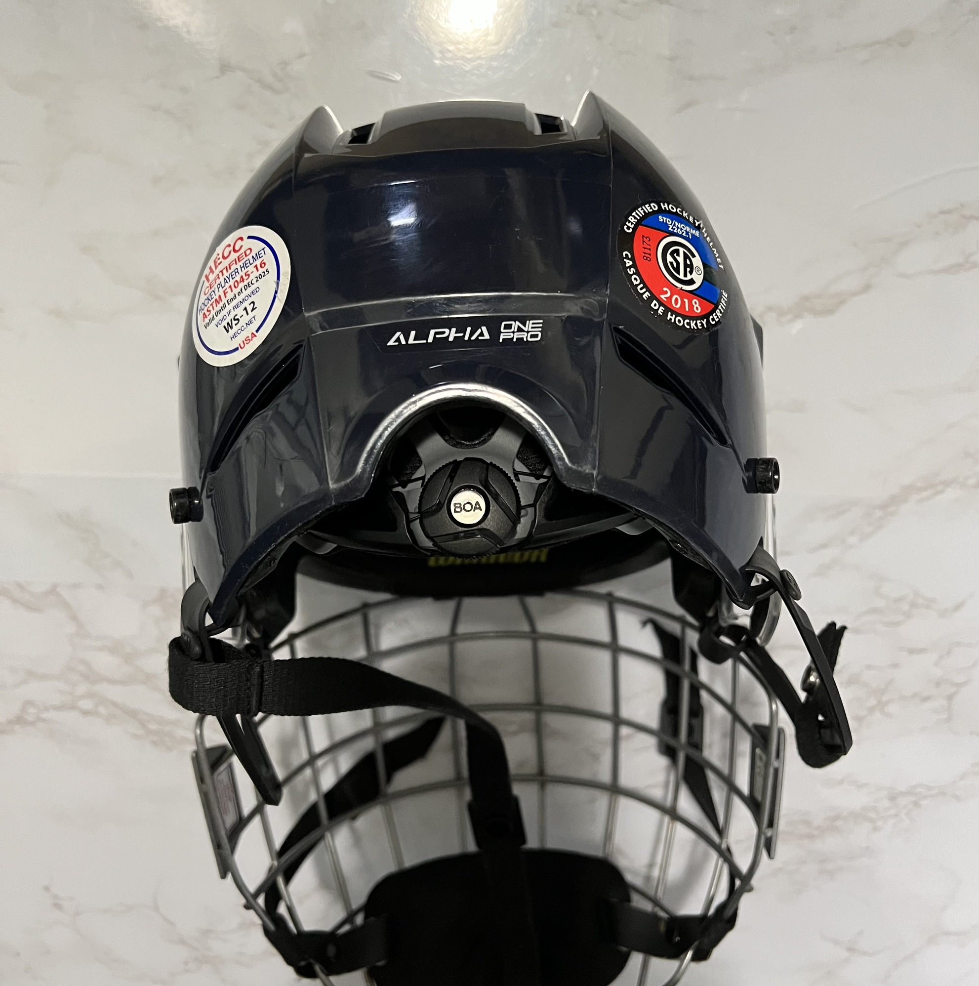 Warrior Alpha One Pro Hockey Helmet with Cage - S - NAVY | SidelineSwap