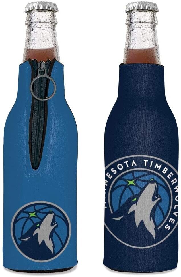 Minnesota Timberwolves Bottle Cooler 12 oz Zip Up Koozie Jacket NBA Two ...