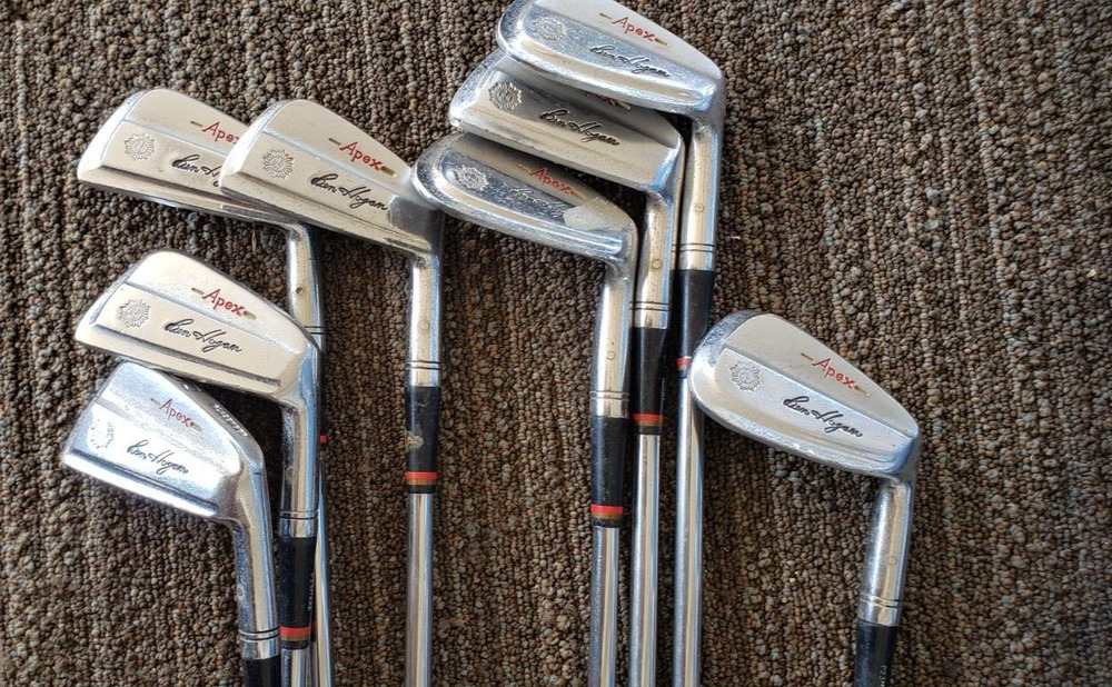 FULL SET OF 8 VINTAGE BEN HOGAN APEX SLAZENGER BLADE GOLF IRONS 3-PW ...