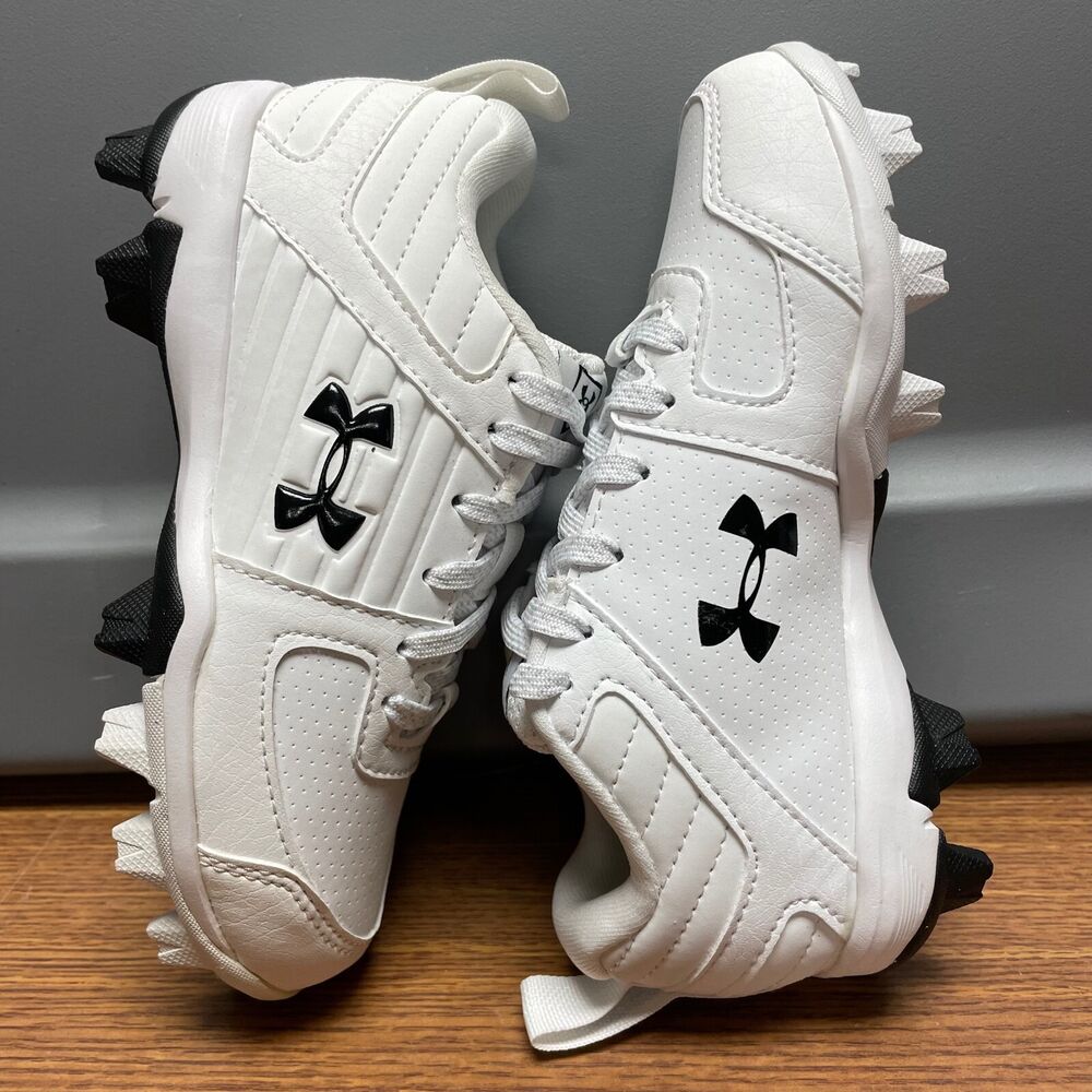 Under Armour Cleats Kids 12 Youth Baseball Football White Spikes Logo ...