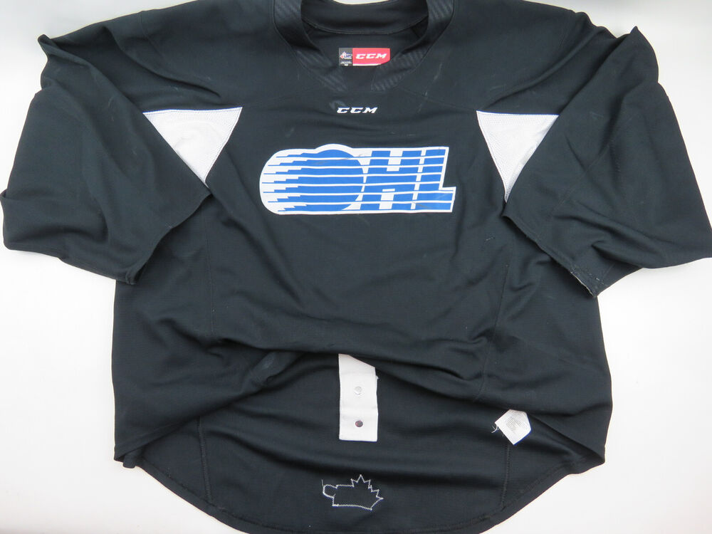 CCM Practice Worn Authentic OHL Pro Stock Ice Hockey Jersey Black Size ...