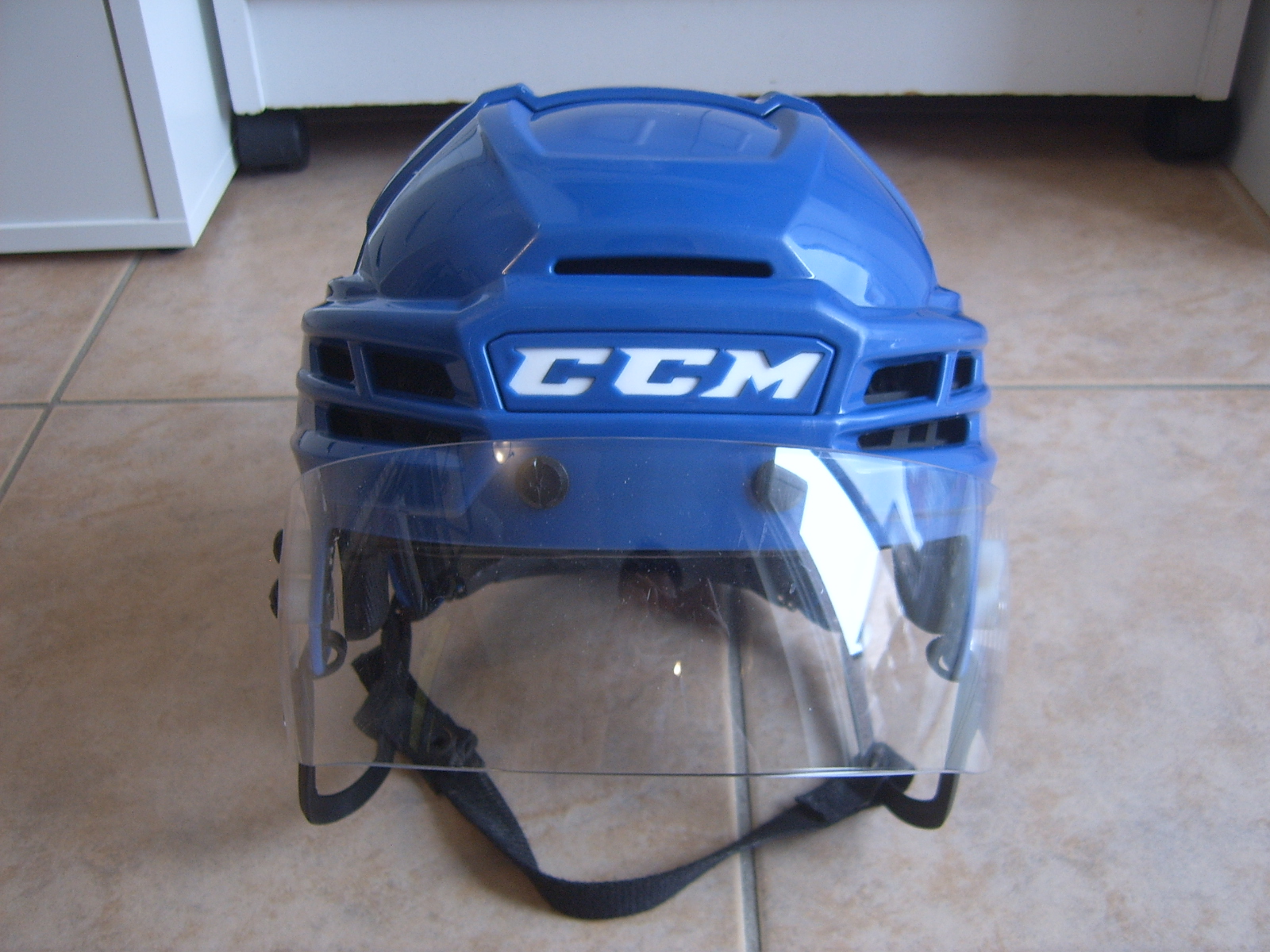 Used Pro Stock Blue CCM Super Tacks X Helmet sz Small w/Oakley Visor ...