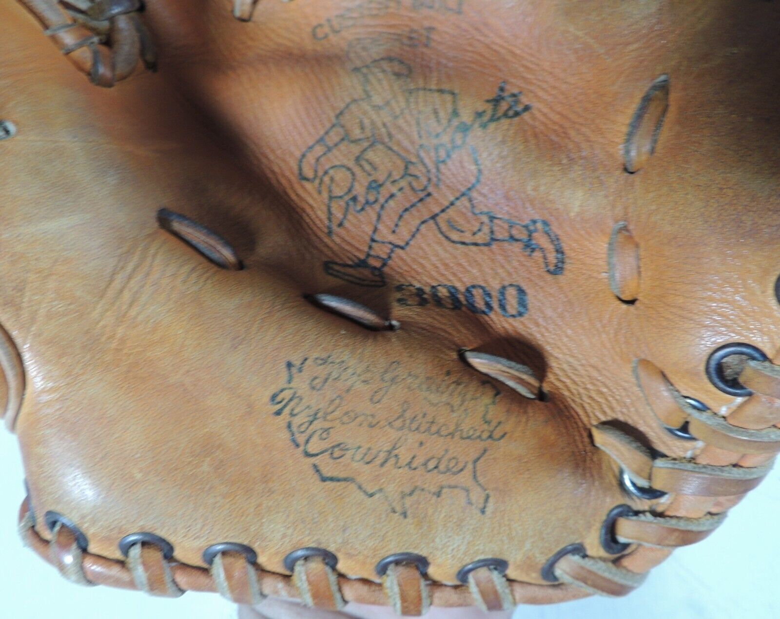 Pro Sports 3000 Vintage Baseball Brown Leather Glove Professional Model ...