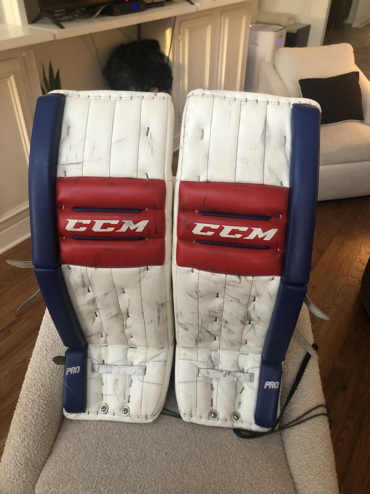 CCM Retro Flex Pro Hockey Goalie Leg Pads Size 33+1” | SidelineSwap