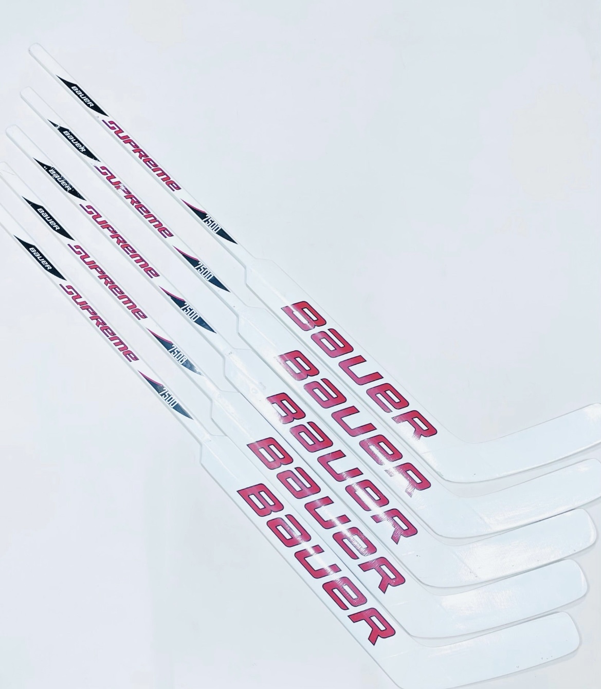 New 2 Pack Custom White/Red Bauer Supreme 7500 Goalie Hockey Sticks ...