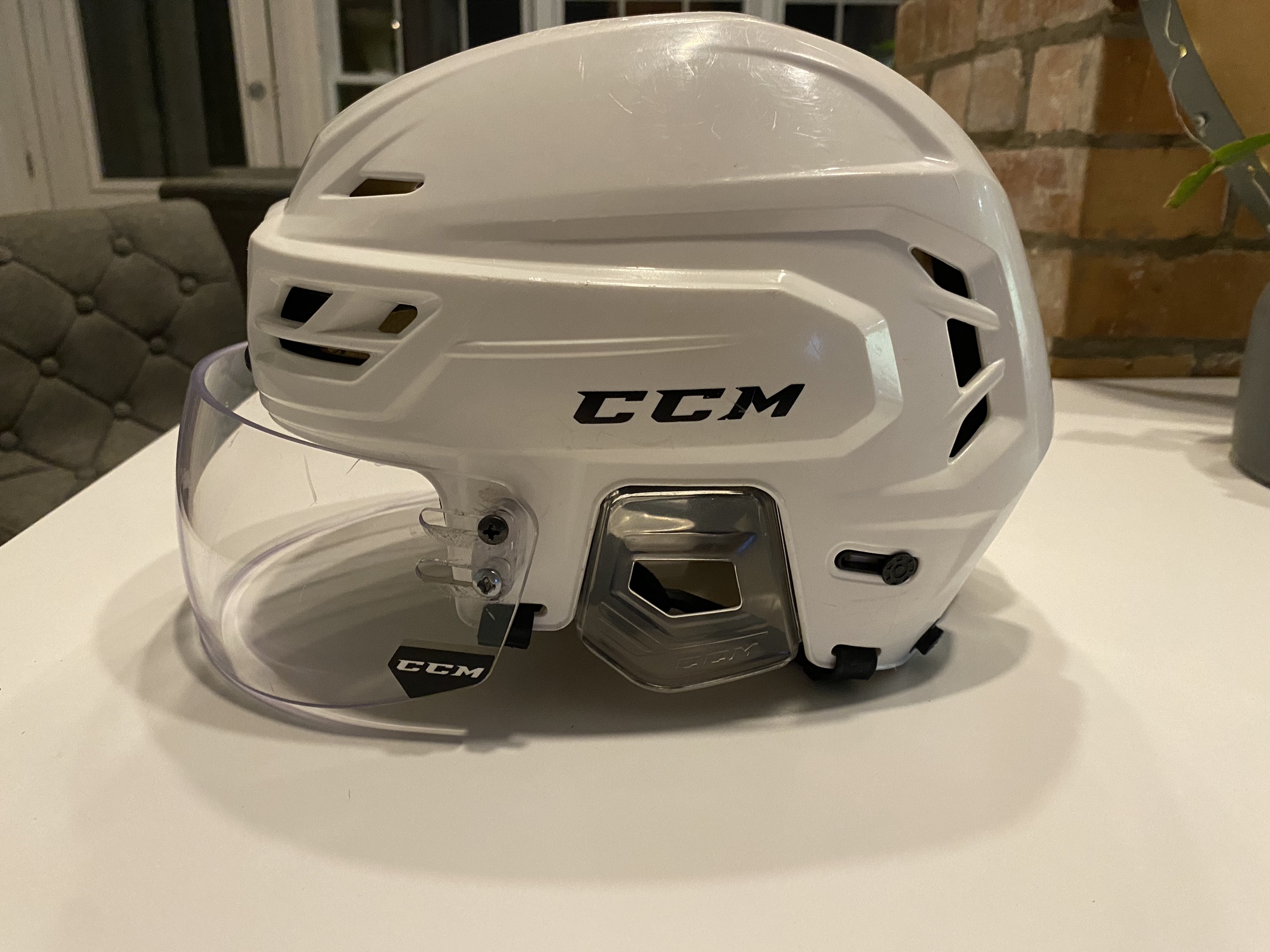 Used Large CCM Pro Stock Tacks 110 Helmet With CCM Visor | SidelineSwap