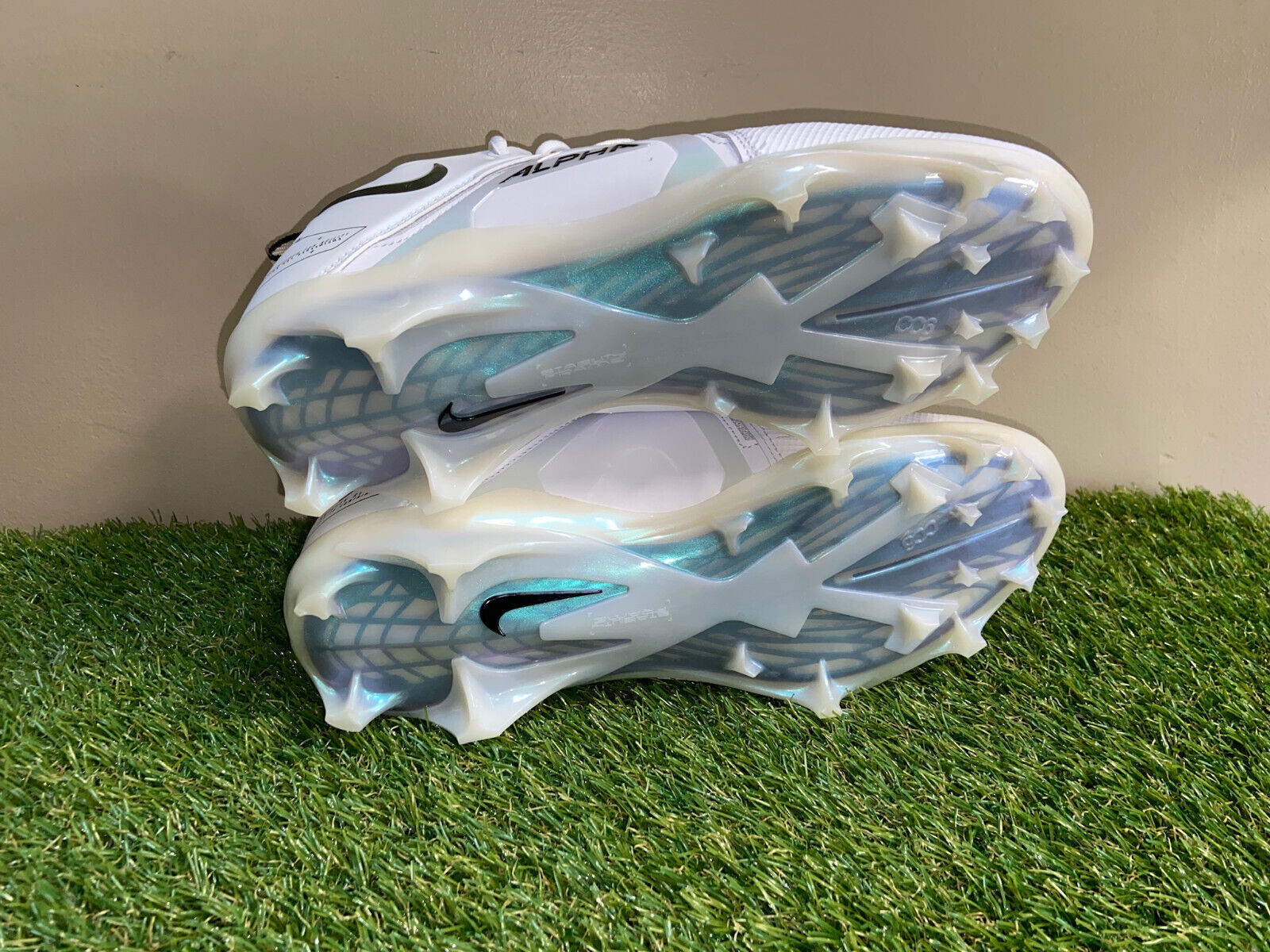 Nike Alpha Menace Pro 3 White Black Gold Football Cleats CT6649-105 ...