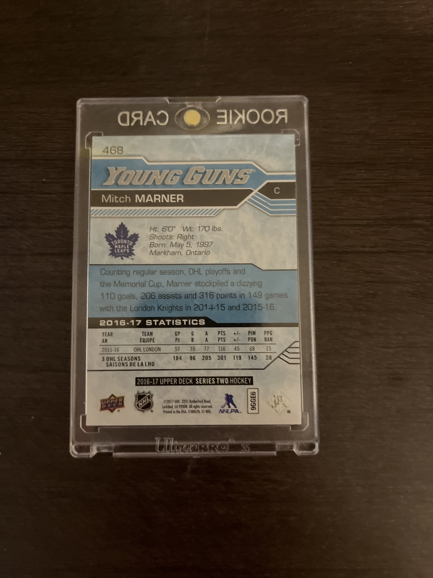 RARE MITCH MARNER ROOKIE CARD | SidelineSwap