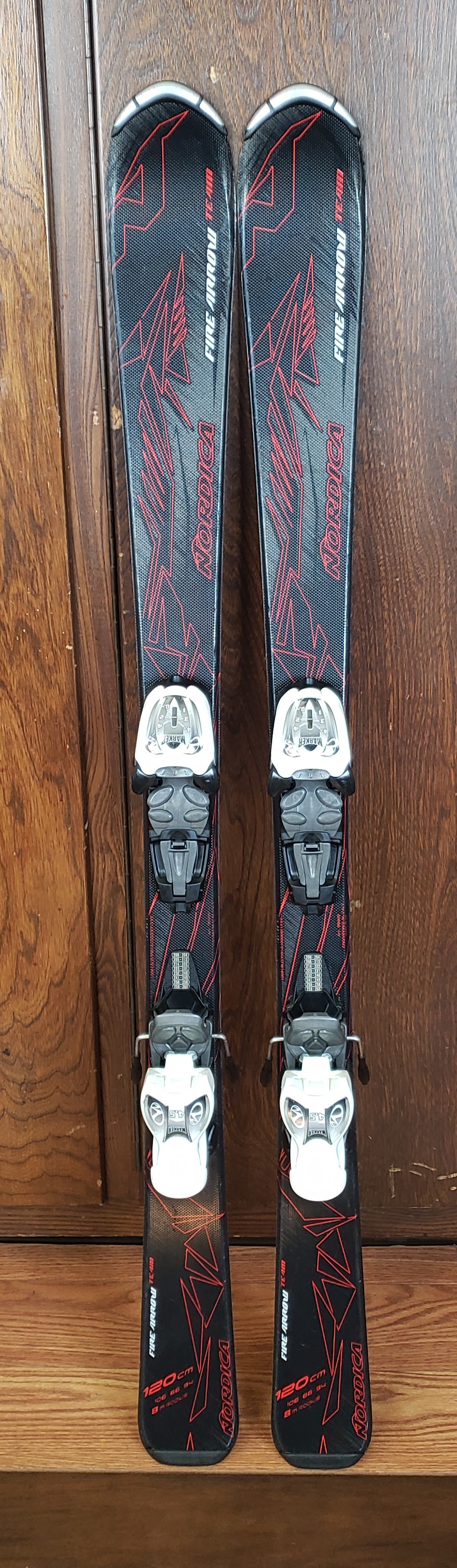 120cm Jr./ KIDS SKIS NORDICA FIRE ARROW TEAM with Marker 4.5 Adjustable ...