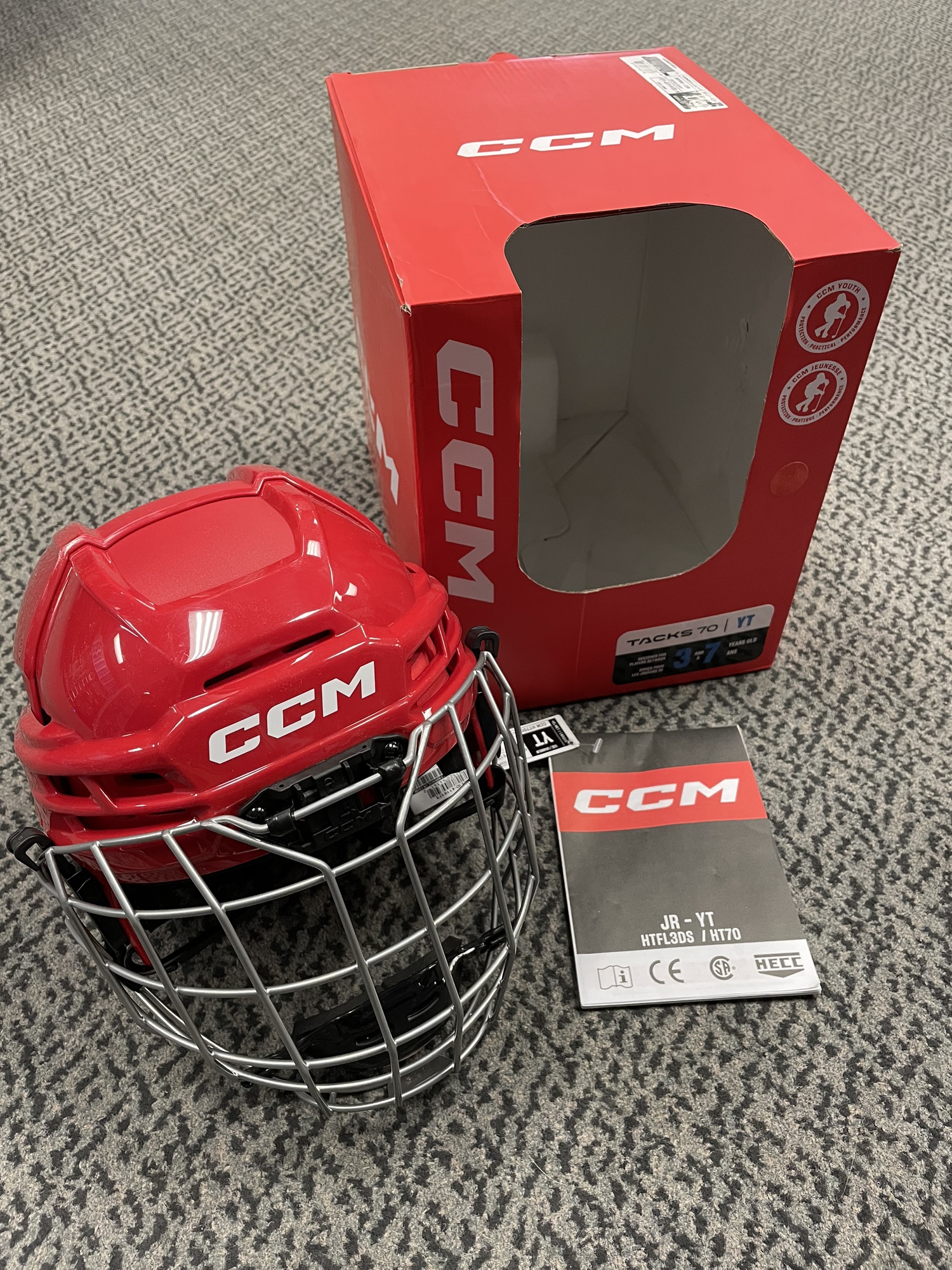 CCM Red Tacks 70 Youth Combo helmet | SidelineSwap