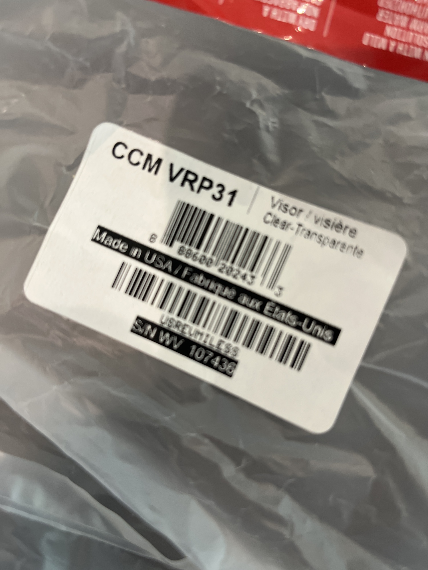 New CCM Visor VR31 | SidelineSwap