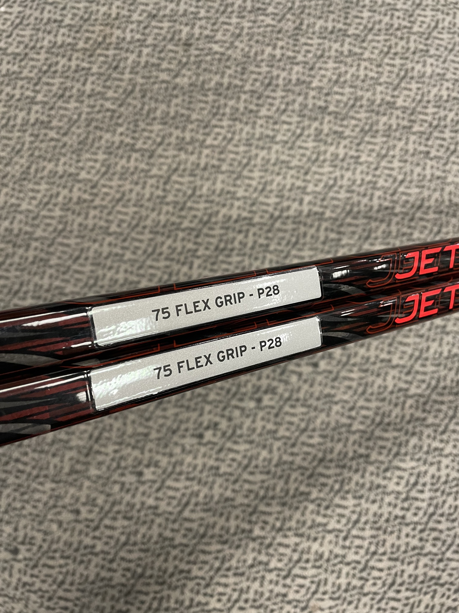 2-Pack CCM Jetspeed 75 flex P28 curve left hand sticks | SidelineSwap