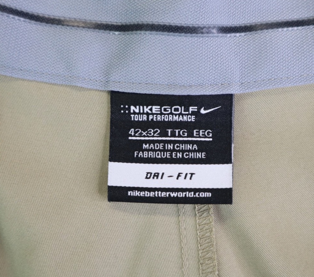 Nike Golf Pants Mens 42x32 Khaki Tour Performance Dri Fit Golfing Slacks Dri Fit Sidelineswap