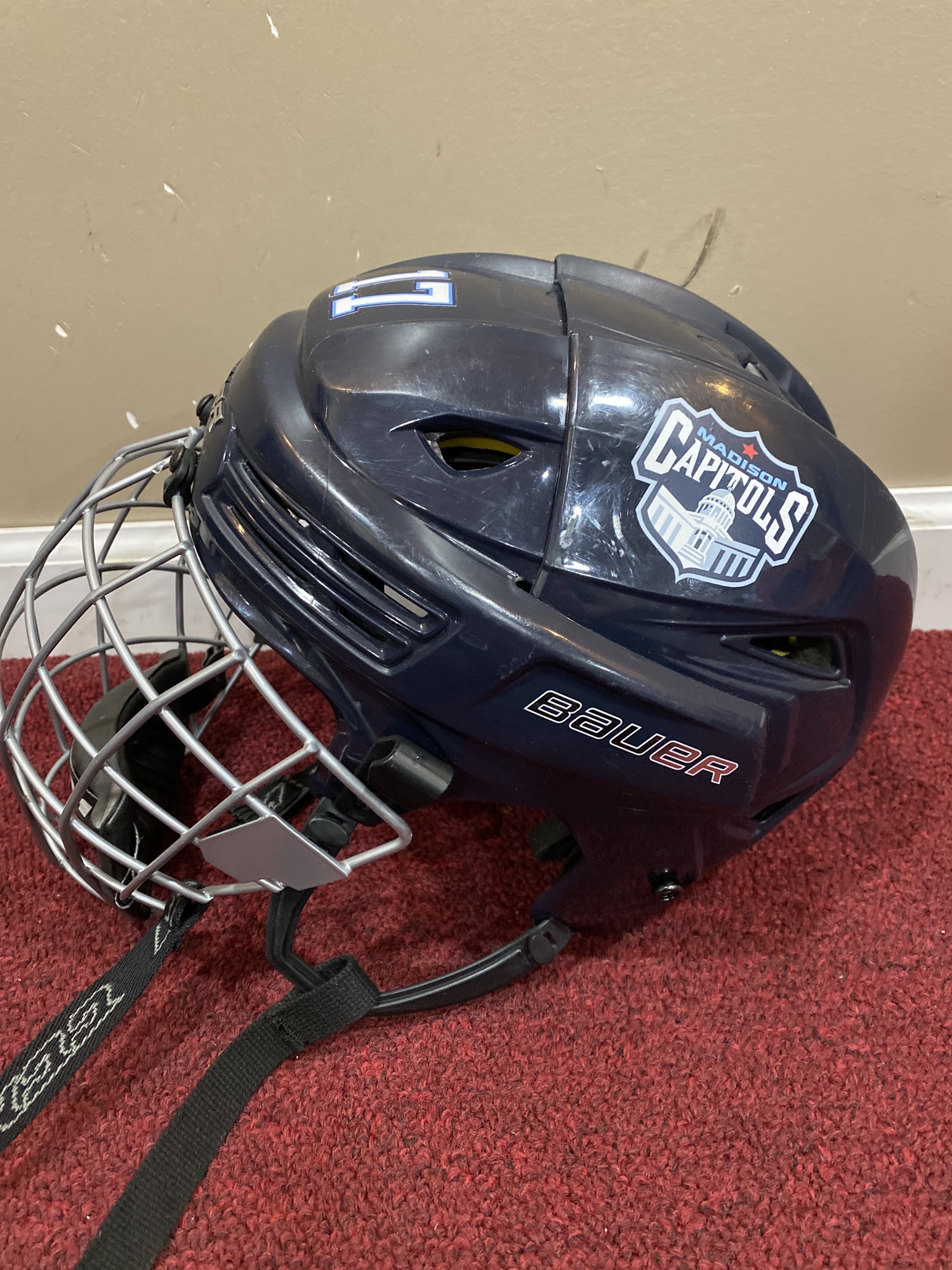 Madison Capitols Medium Bauer Pro Stock Re-Akt 200 Helmet Item#MDH17 ...