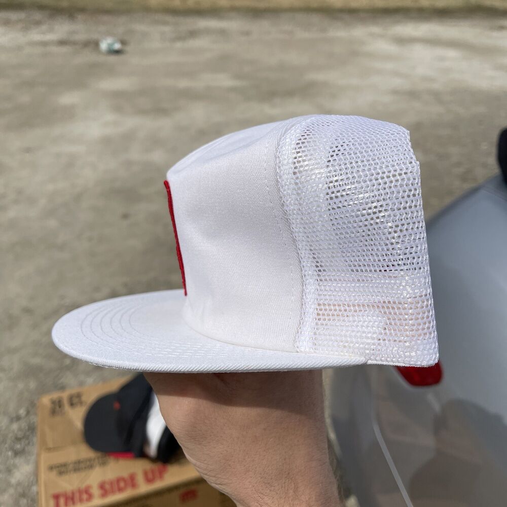 Vintage 1980s Renk Seeds Patch White Trucker Snapback Mesh Hat Rare ...