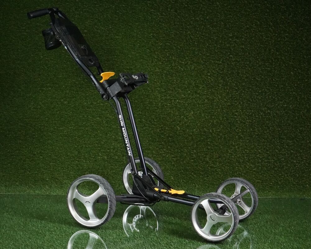 SUN MOUNTAIN MICRO CART PUSH PULL 4 WHEEL GOLF PUSHER, BLACK | SidelineSwap