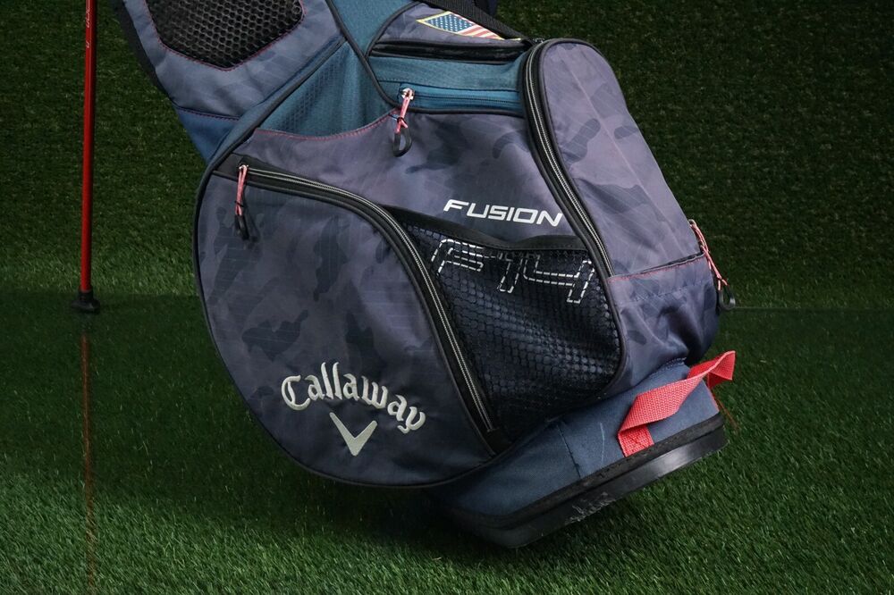 CALLAWAY FUSION F14 14-WAY DIVIDER GOLF STAND BAG, BLUE CAMO / RED ...