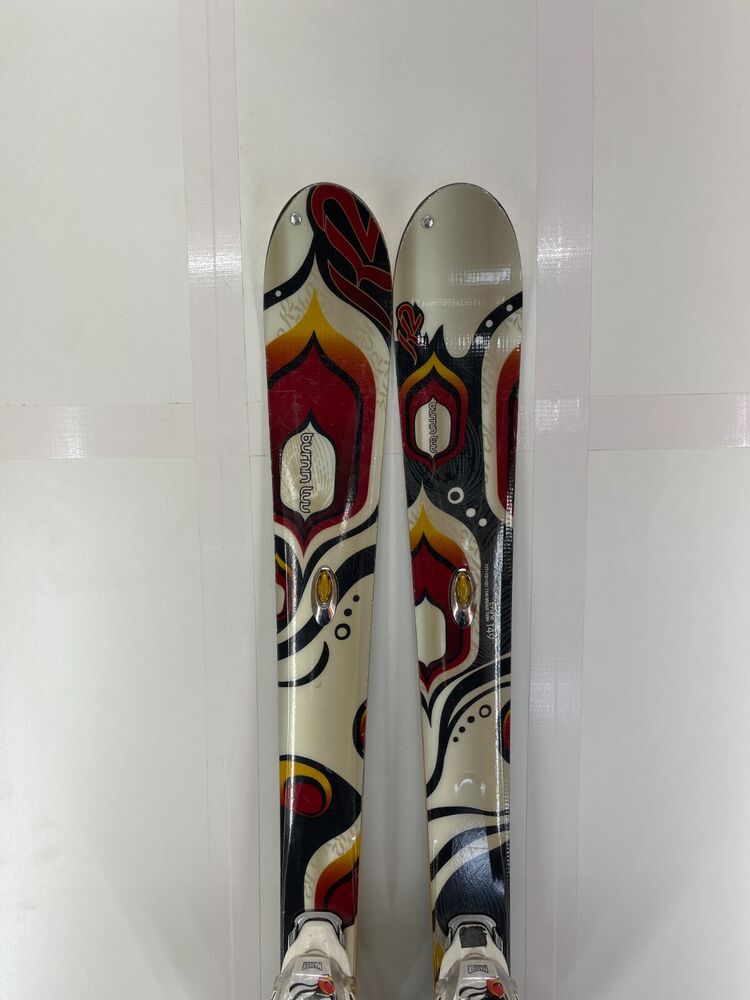 USED 149cm K2 Burnin' Luv Women's All Mountain Carving Ski w/ Marker 11 Bindings | SidelineSwap