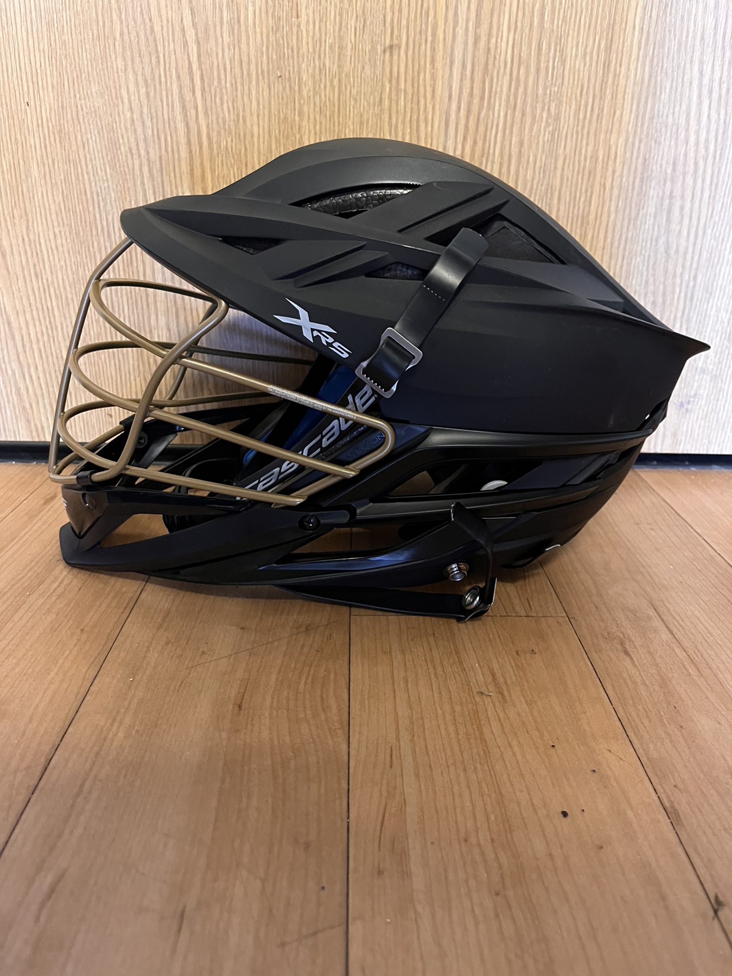 New Black Player's Cascade XRS Helmet With Gold Cage | SidelineSwap