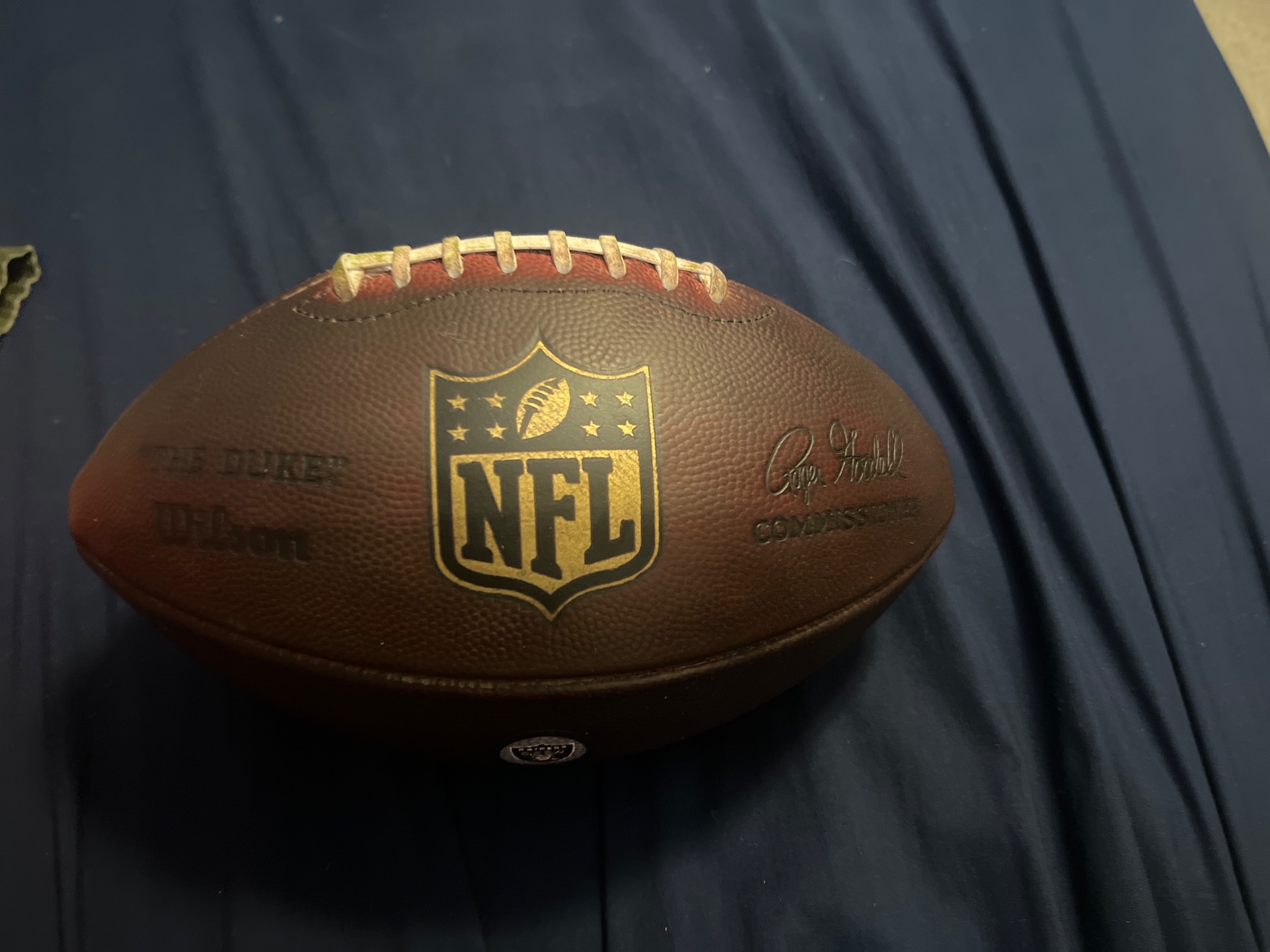 Broken/ Mudded In Wilson “The Duke” NFL Football (Raiders) | SidelineSwap