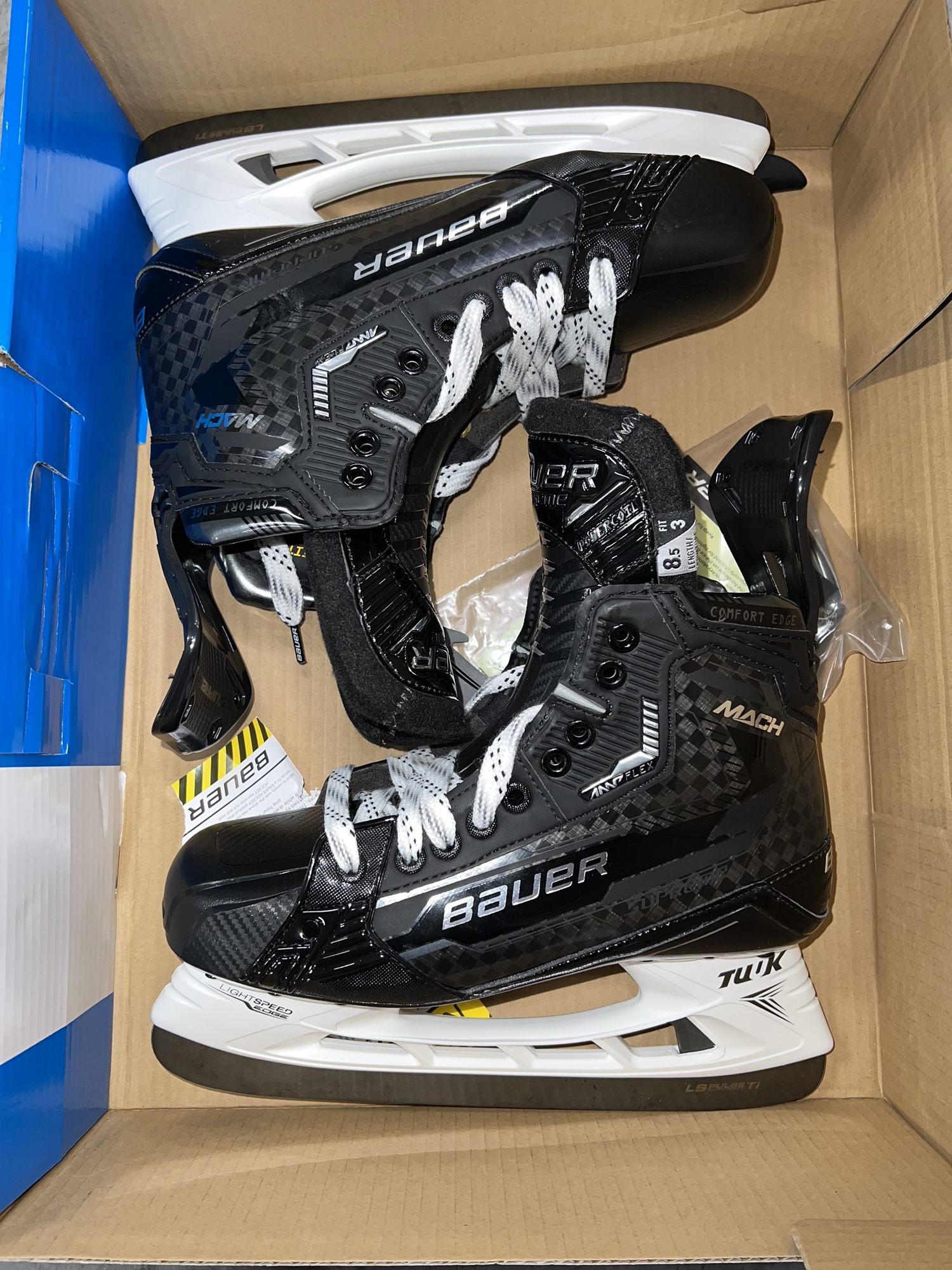 New Bauer Size 8.5 FIT 3 Supreme Mach Hockey Skates | SidelineSwap