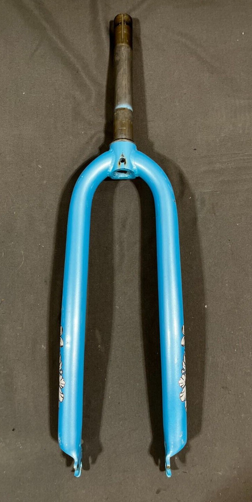 Vintage Blue Floral CrMo 26" QR Cruiser Bike Fork 185mm 1" Threaded ...