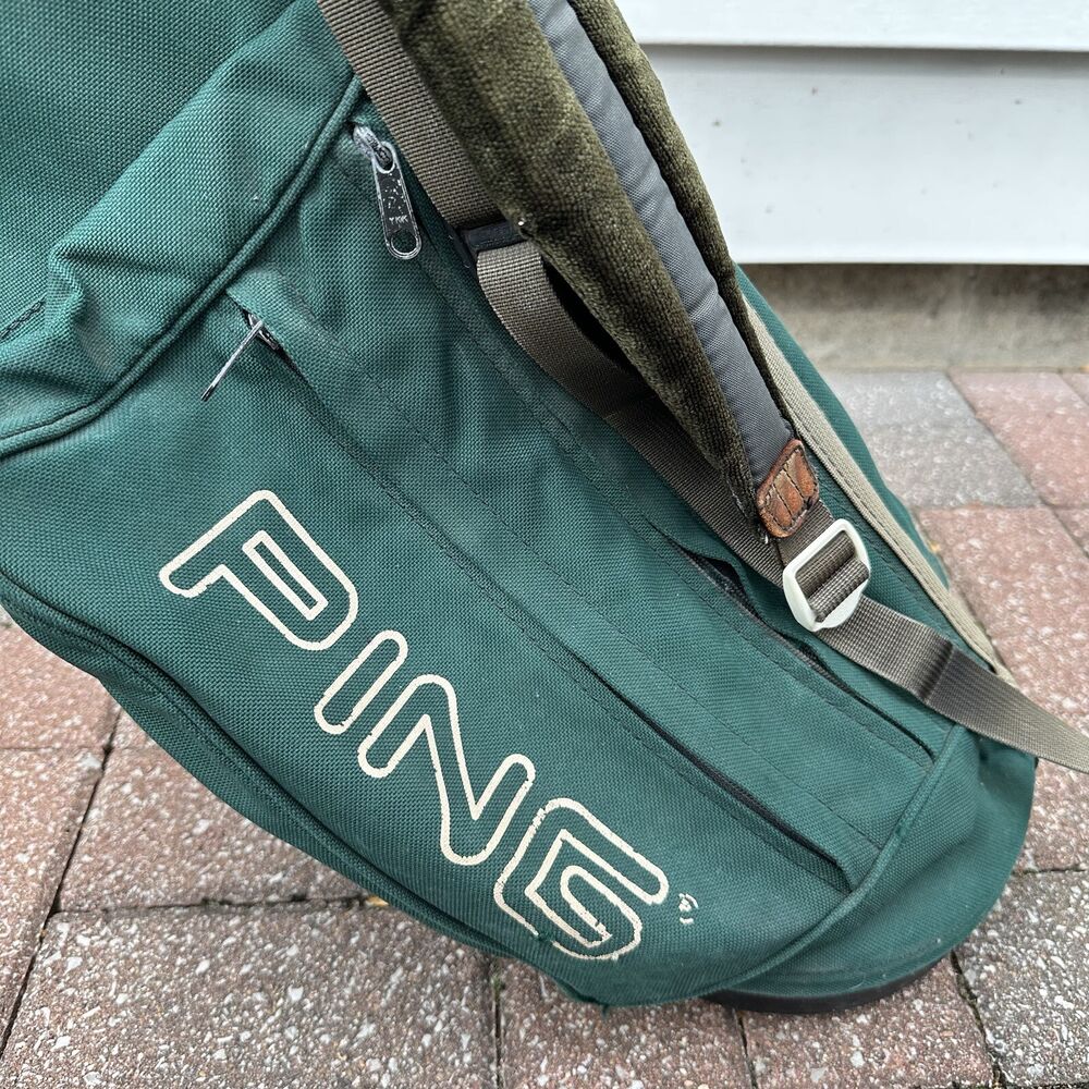 Ping Hoofer Golf Stand Bag Dual Straps 4 Way Divider Dark Green Course ...