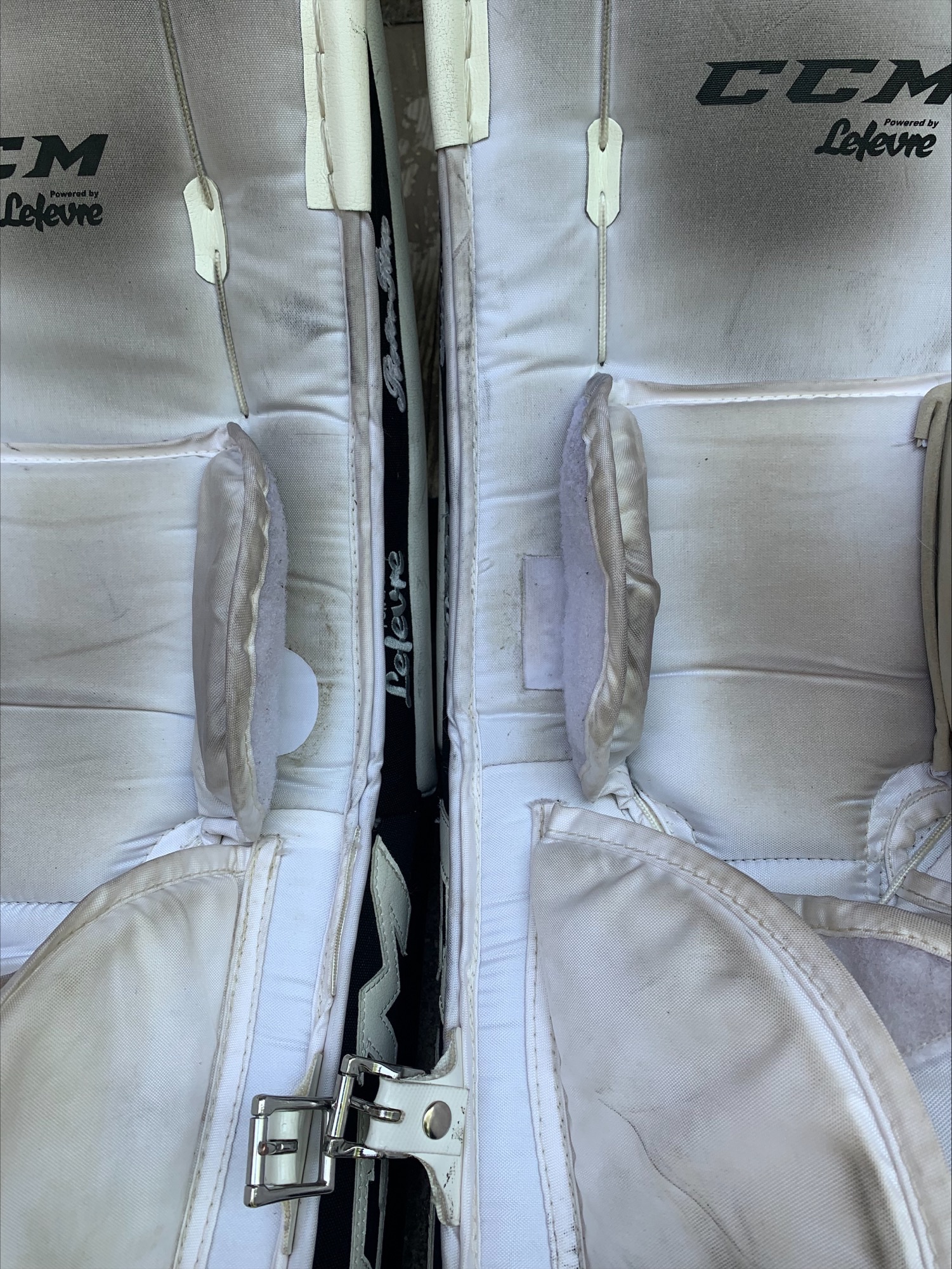 CCM Retro Flex Pro Goalie Leg Pads - 34 + 2 - Black/White | SidelineSwap