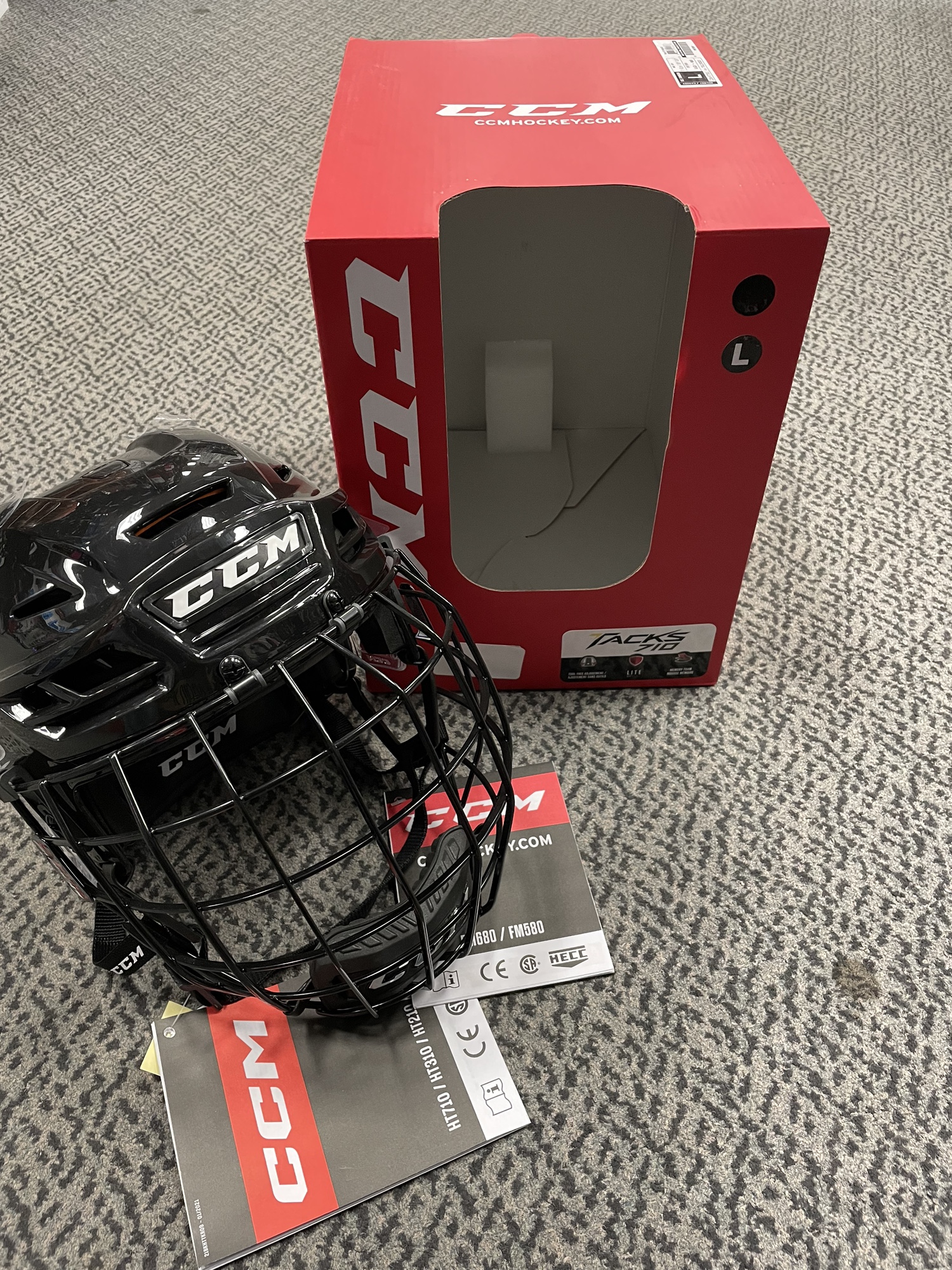 CCM Black Tacks 710 Large combo helmet | SidelineSwap