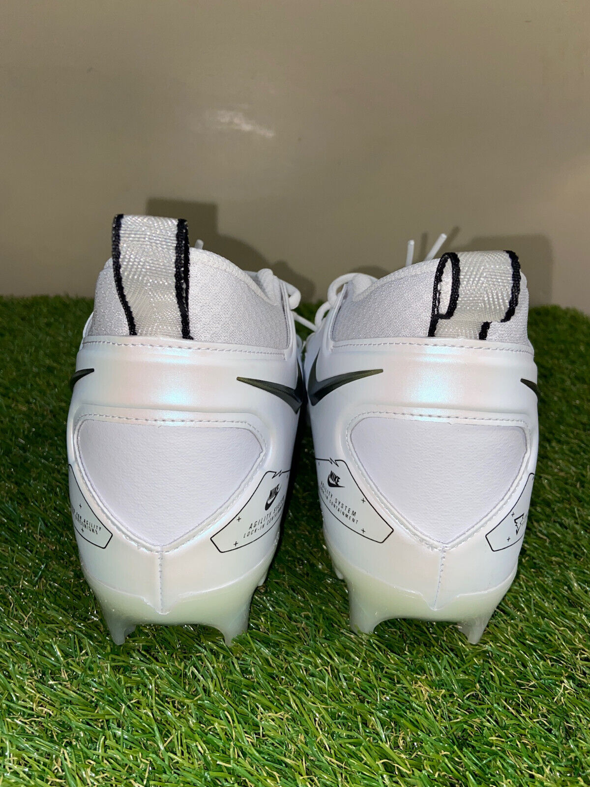 Nike Alpha Menace Pro 3 White Black Gold Football Cleats CT6649-105 ...