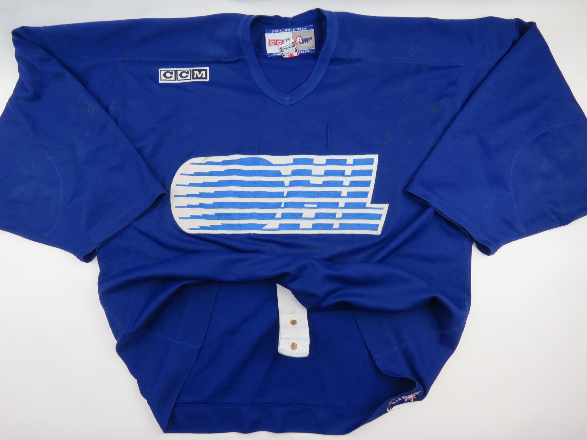 CCM Practice Worn Authentic OHL Pro Stock Ice Hockey Jersey Blue 58 ...