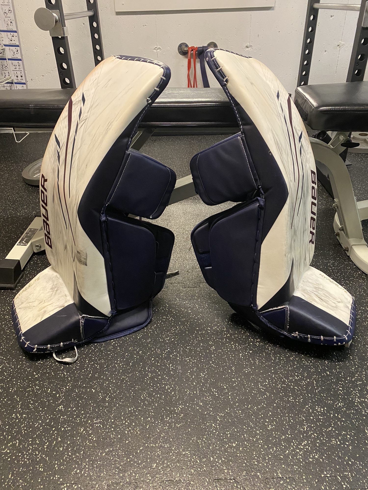 Pro Stock Custom Bauer Hyperlite Goalie Pads, Glove and Blocker (set ...