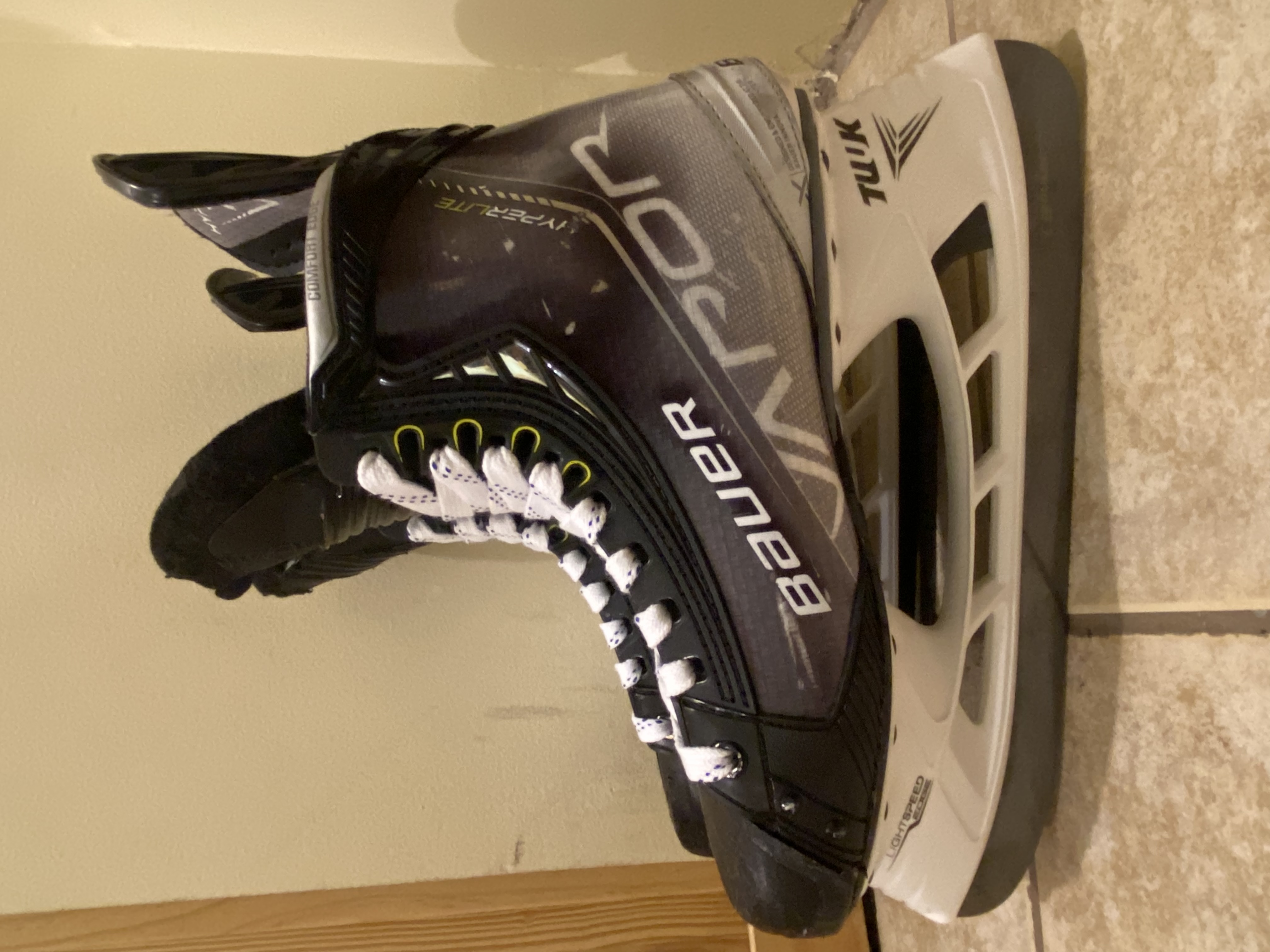 New Steel & Holder Bauer Vapor Hyperlite Pro Stock Skates size 8.5D ...