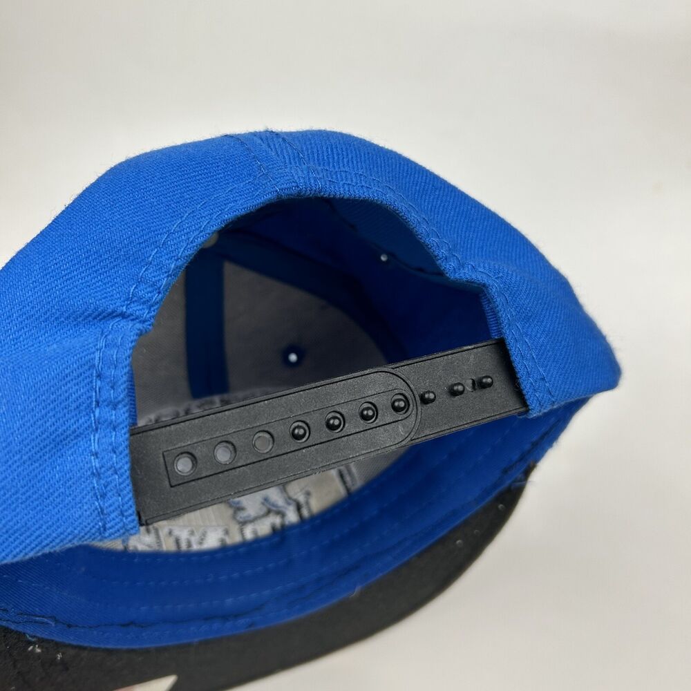 Custom Detroit Lions Leather Brim Snapback Hat Cap Reebok NFL Football ...