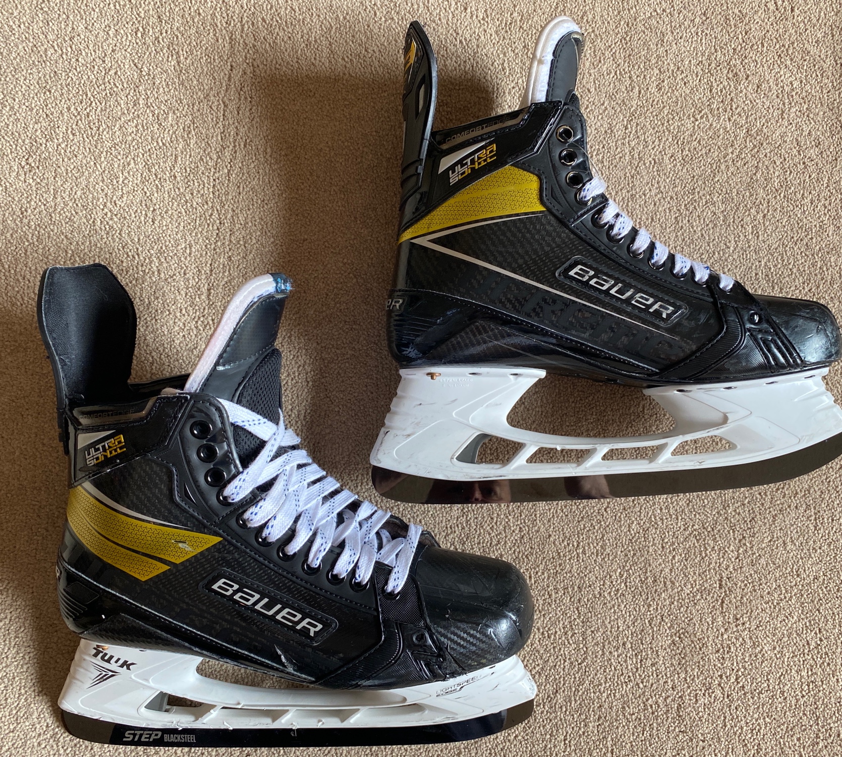 Bauer ProStock UltraSonic Skates. BlackSteel Blades!! | SidelineSwap