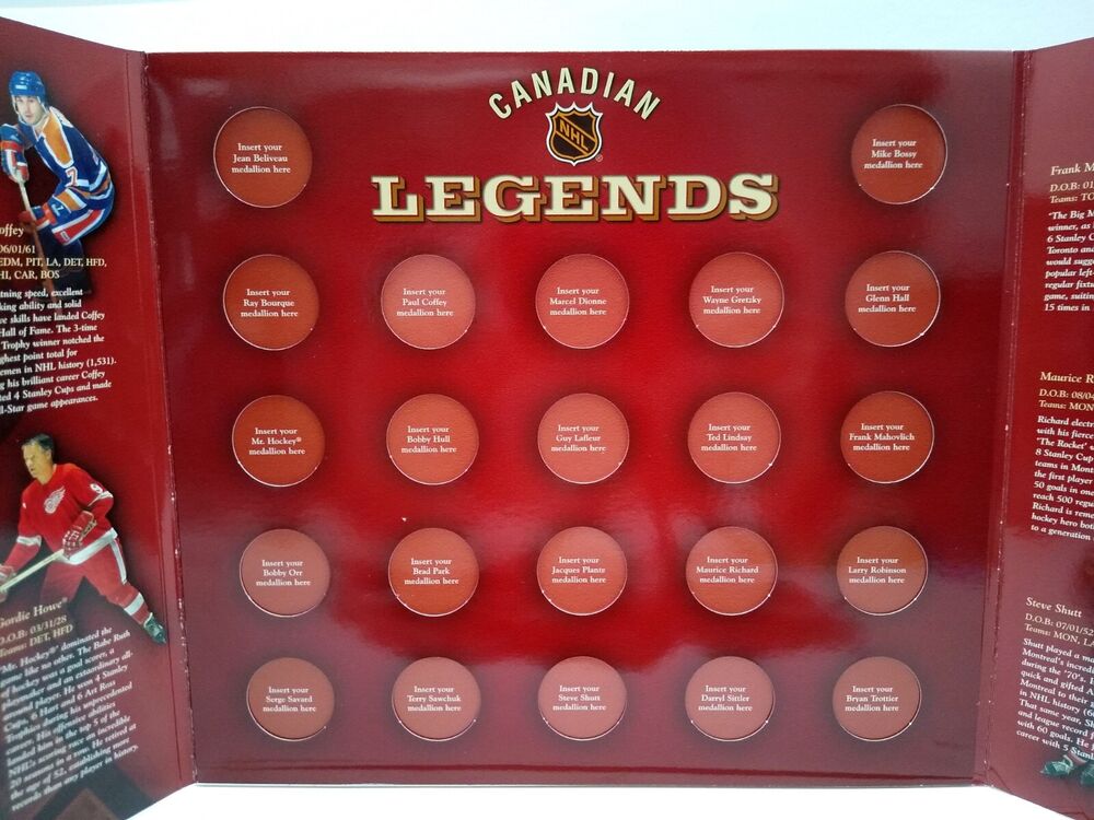 NEW Canadian NHL Legends Medallion Collection 22 Coin Set Gretzky Orr ...