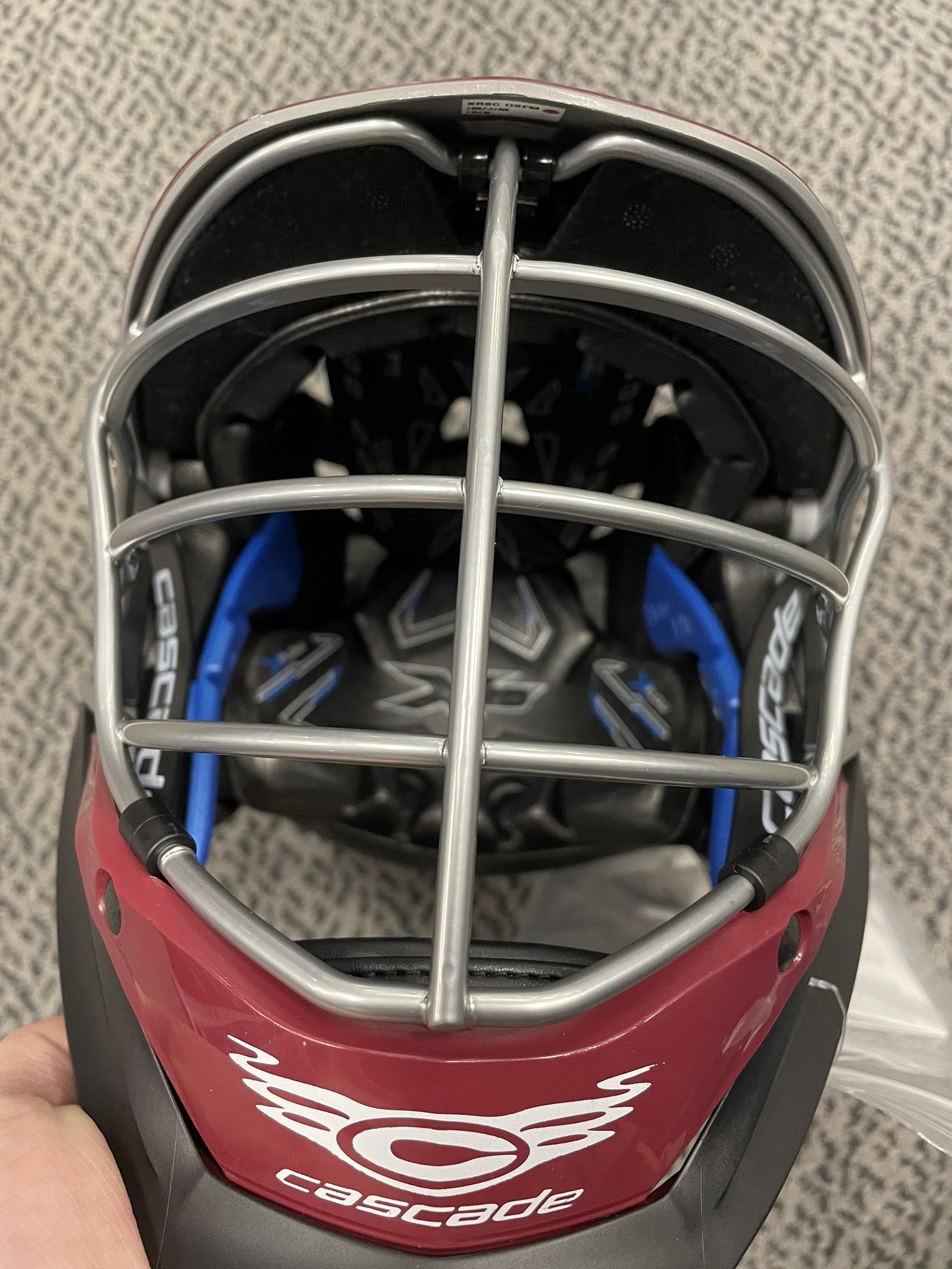 Cascade XRS Gray/Maroon Lacrosse helmet | SidelineSwap