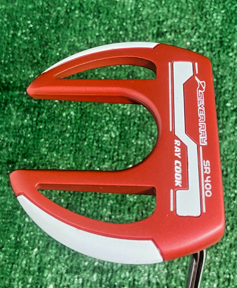Ray Cook Golf Silver Ray SR400 Red Mallet Putter RH Steel 35" + Cover ...