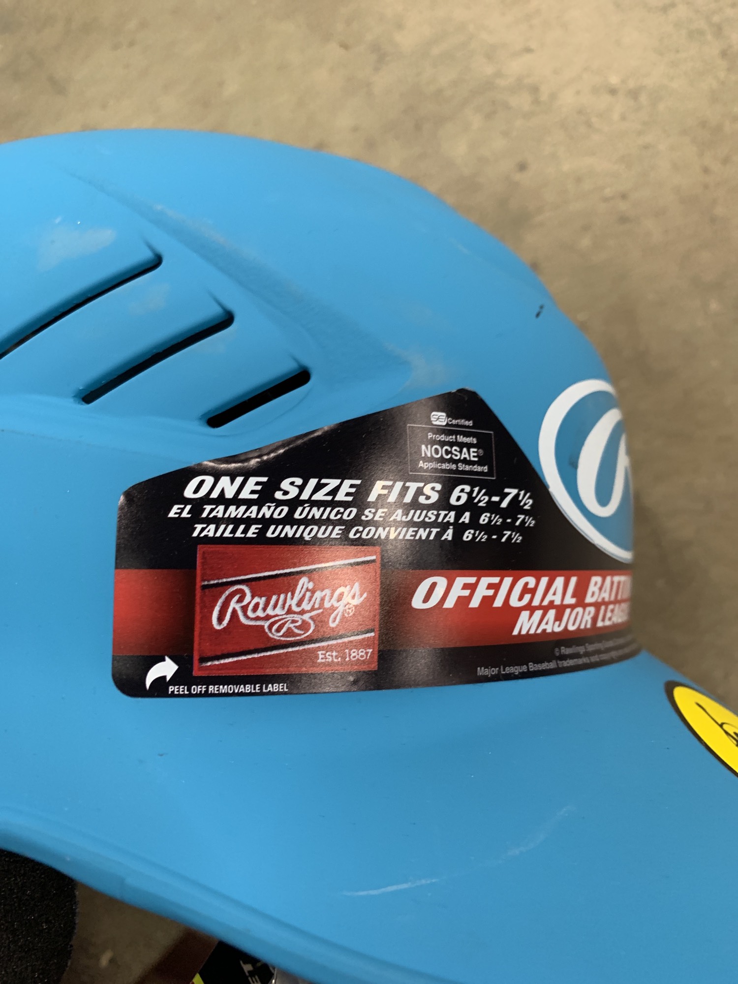 New 6 1/2 - 7 1/2 Rawlings Batting Helmet (baby blue) | SidelineSwap