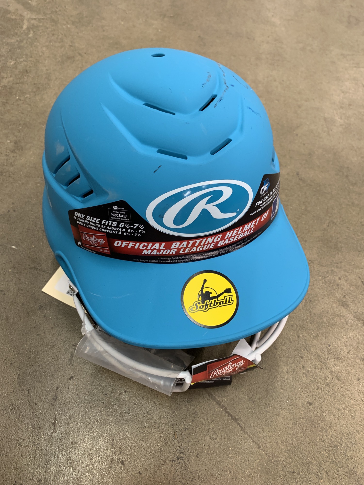 New 6 1/2 - 7 1/2 Rawlings Batting Helmet (baby blue) | SidelineSwap