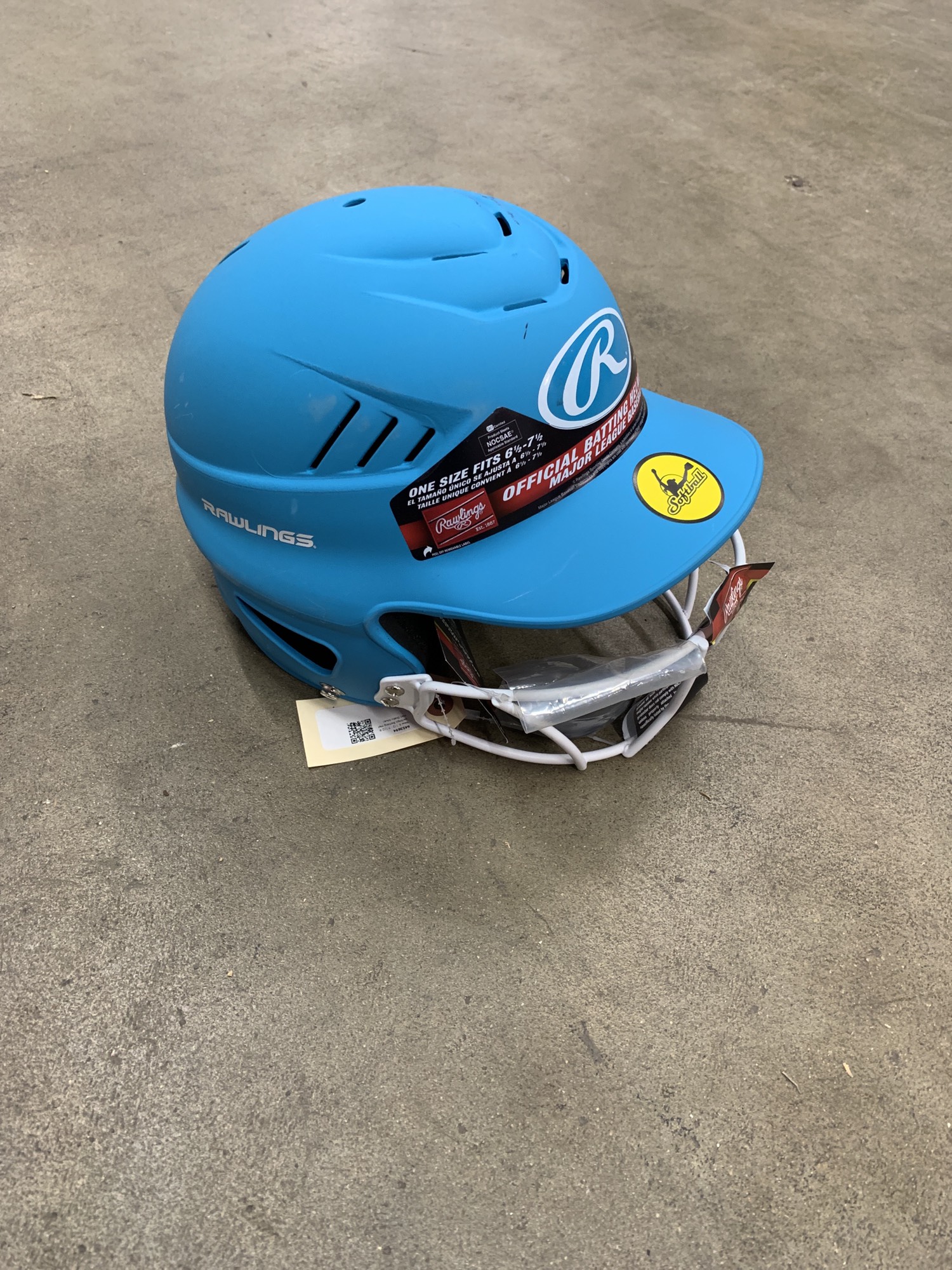 New 6 1/2 - 7 1/2 Rawlings Batting Helmet (baby blue) | SidelineSwap